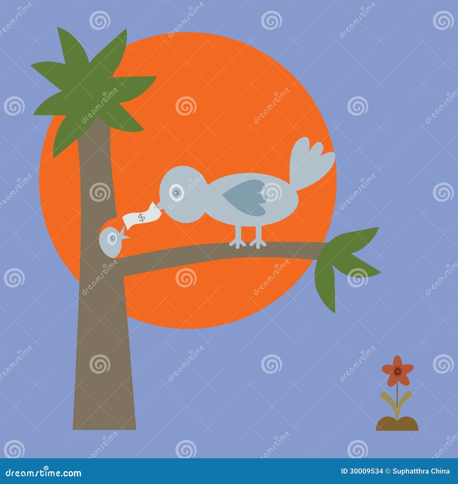 Bird Feeding Money stock vector. Illustration of bird - 30009534