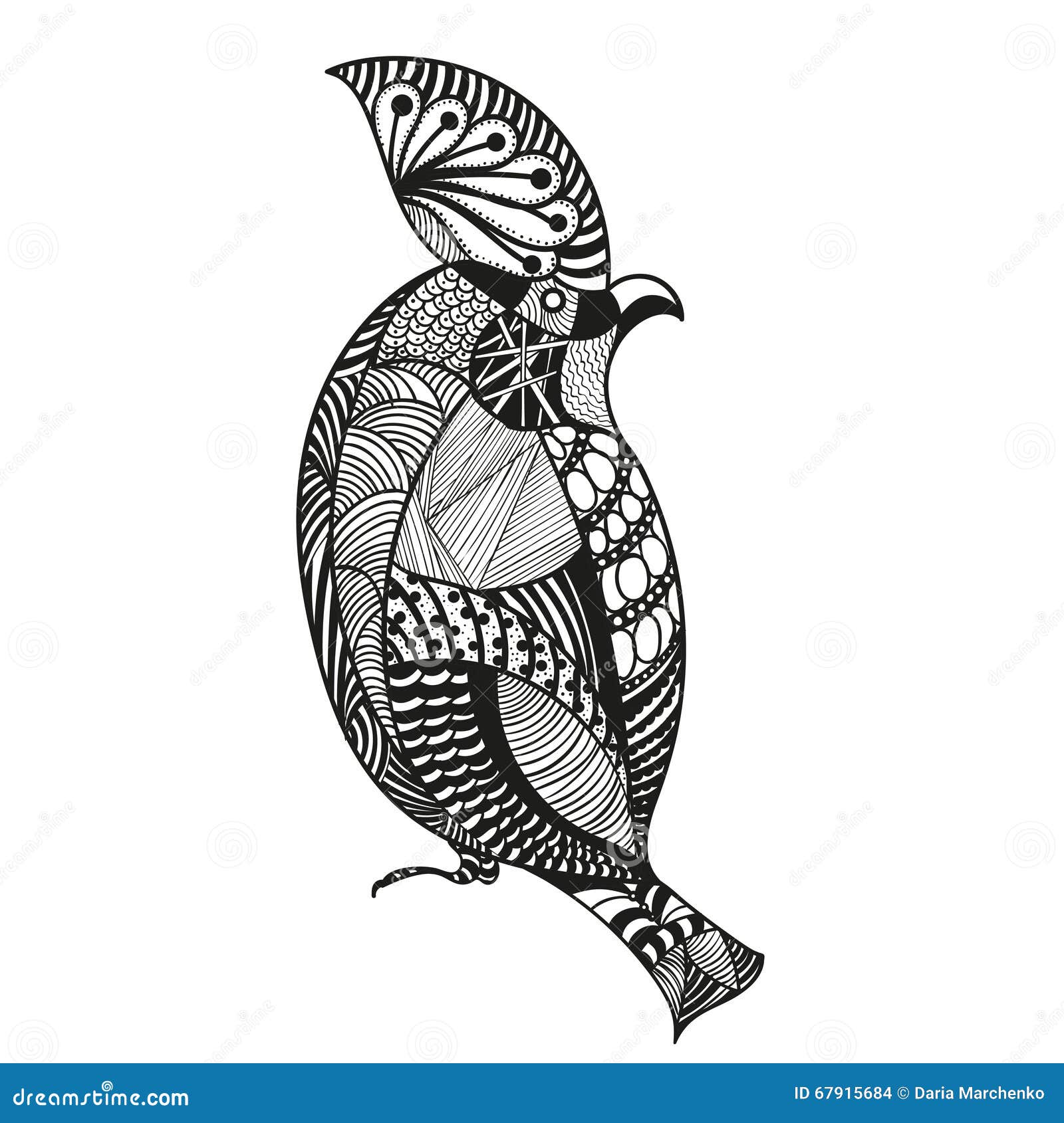 Vector Illustration of a Bird in Graphic Abstract Style Stock Vector ...