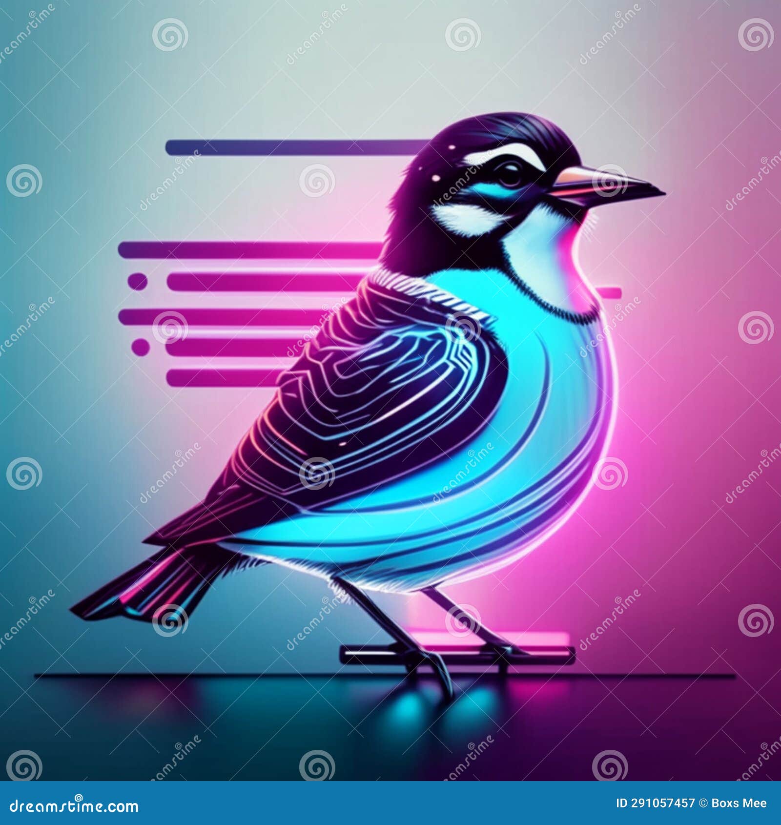 Vector Illustration of a Bird on a Light Background with a Gradient ...