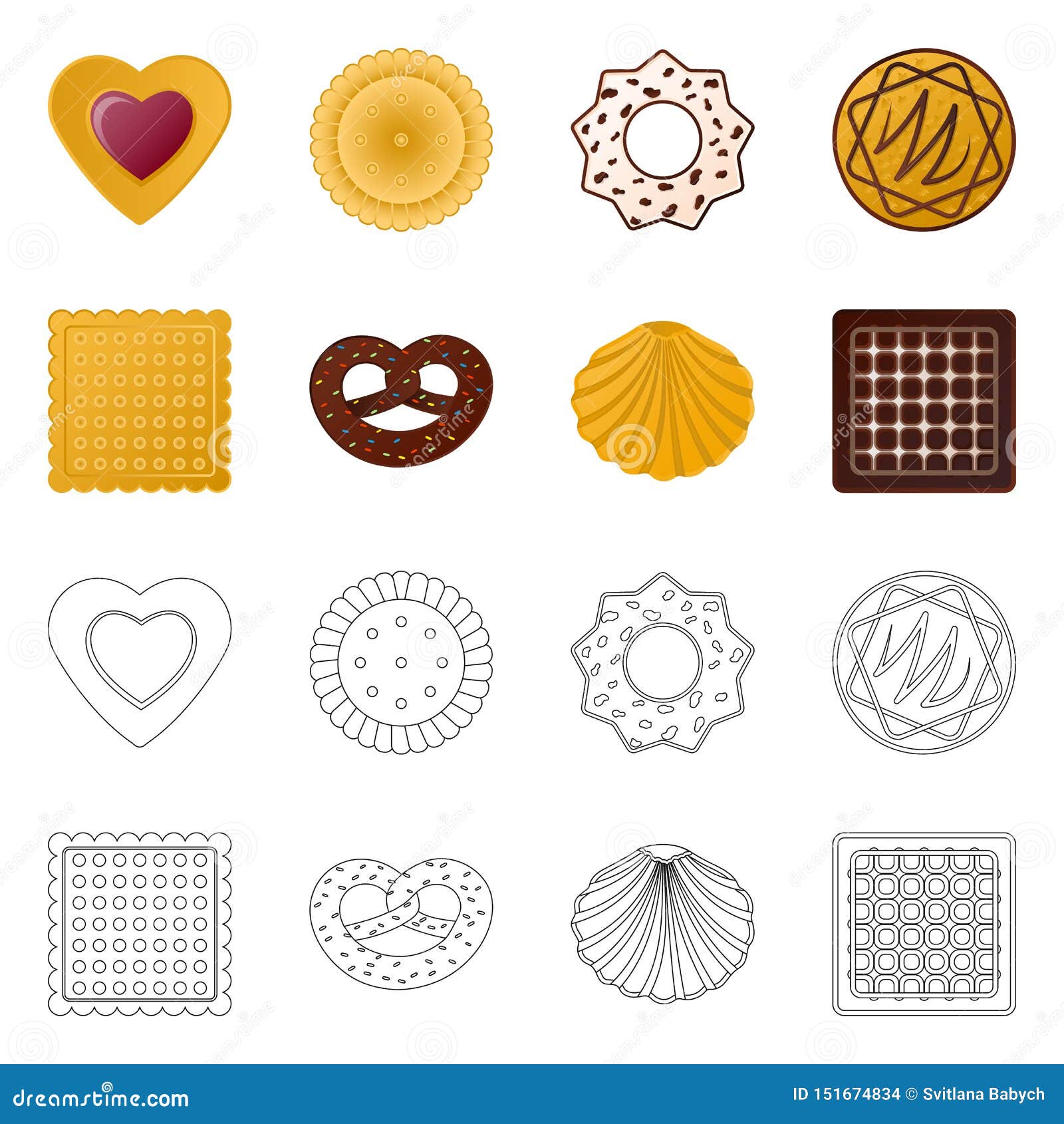 Vector Design of Biscuit and Bake Sign. Collection of Biscuit and ...