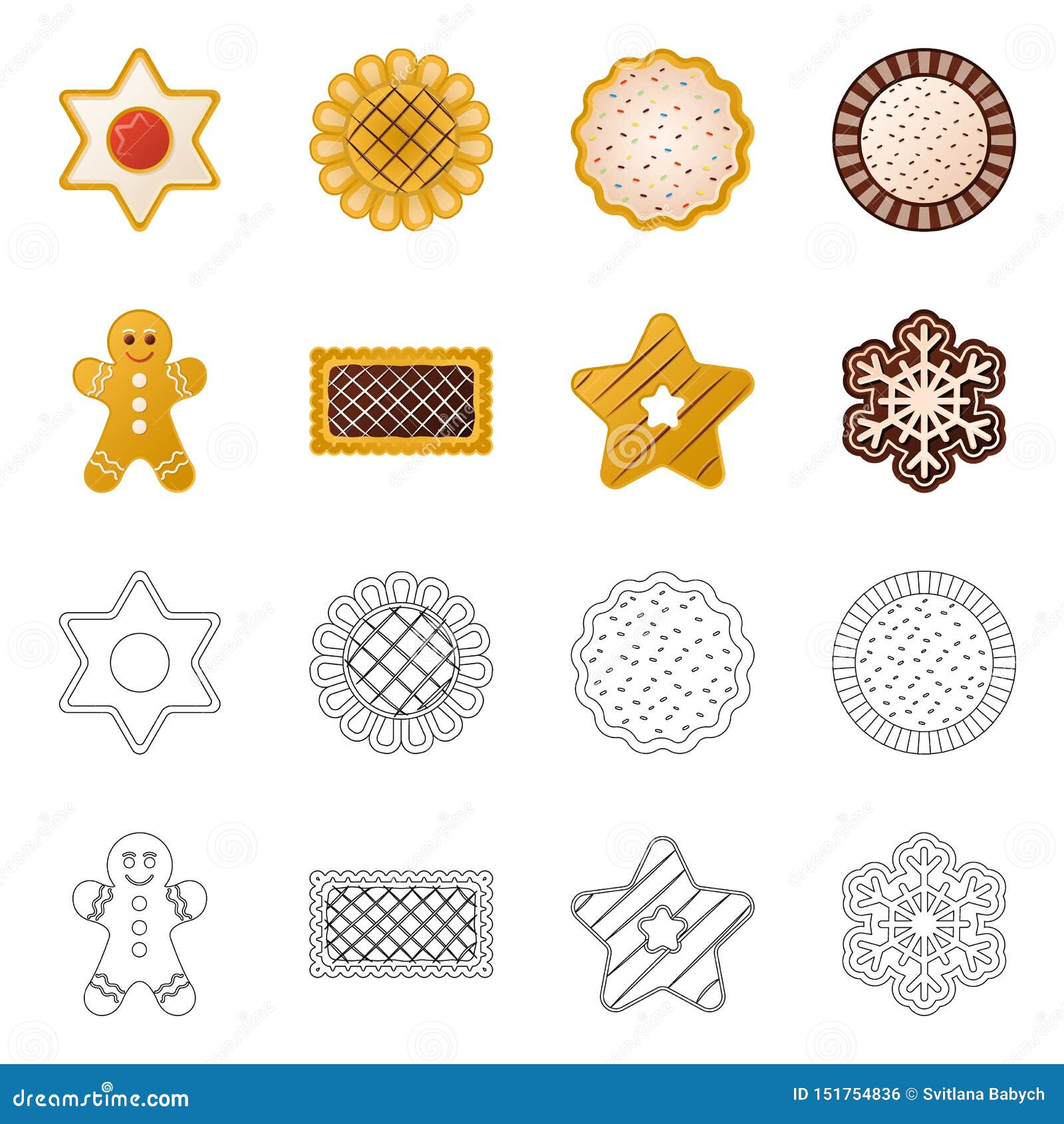 Vector Design of Biscuit and Bake Symbol. Set of Biscuit and Chocolate ...