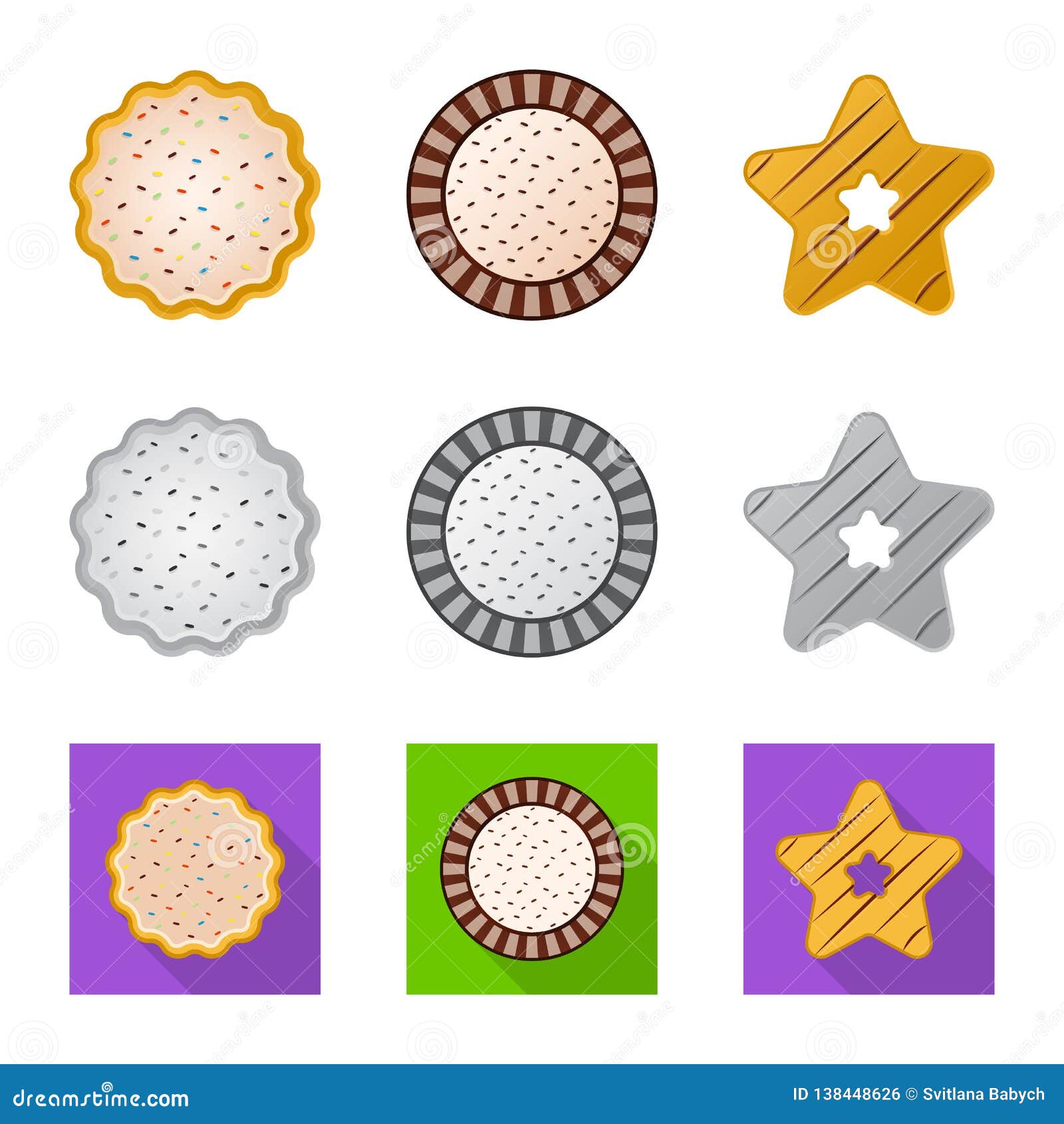 Vector Design of Biscuit and Bake Icon. Set of Biscuit and Chocolate ...