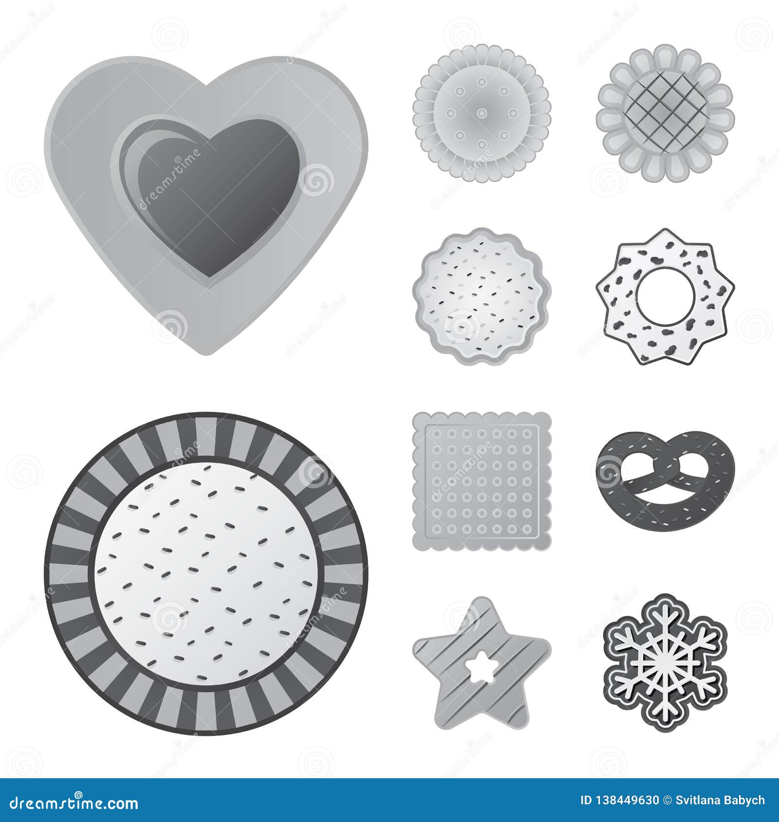 Vector Illustration of Biscuit and Bake Symbol. Collection of Biscuit ...