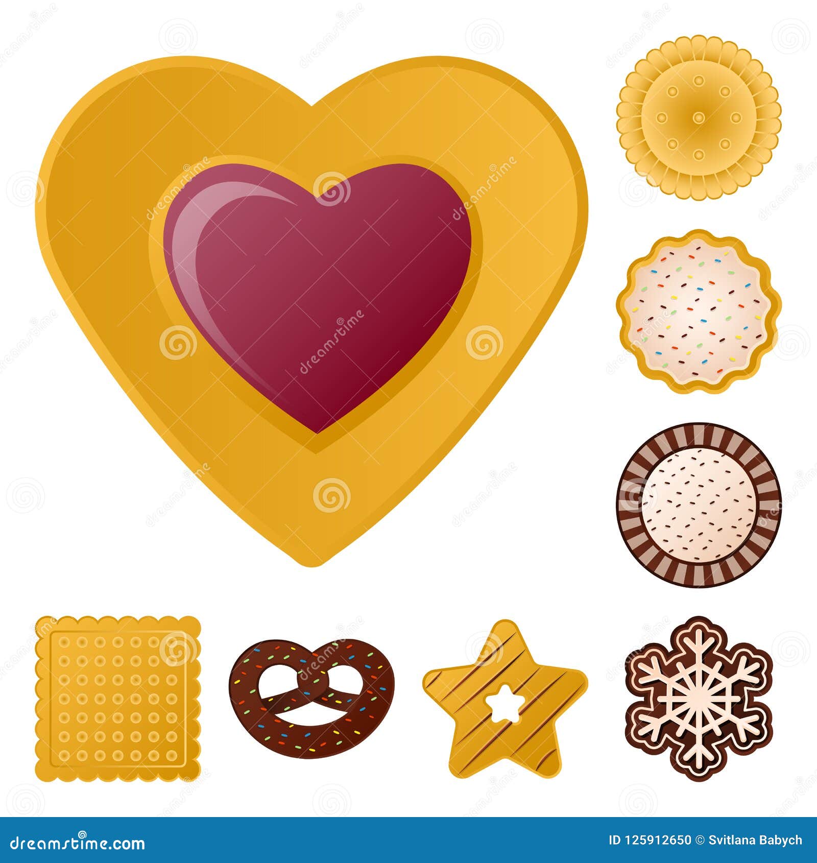 Vector Design of Biscuit and Bake Icon. Collection of Biscuit and ...