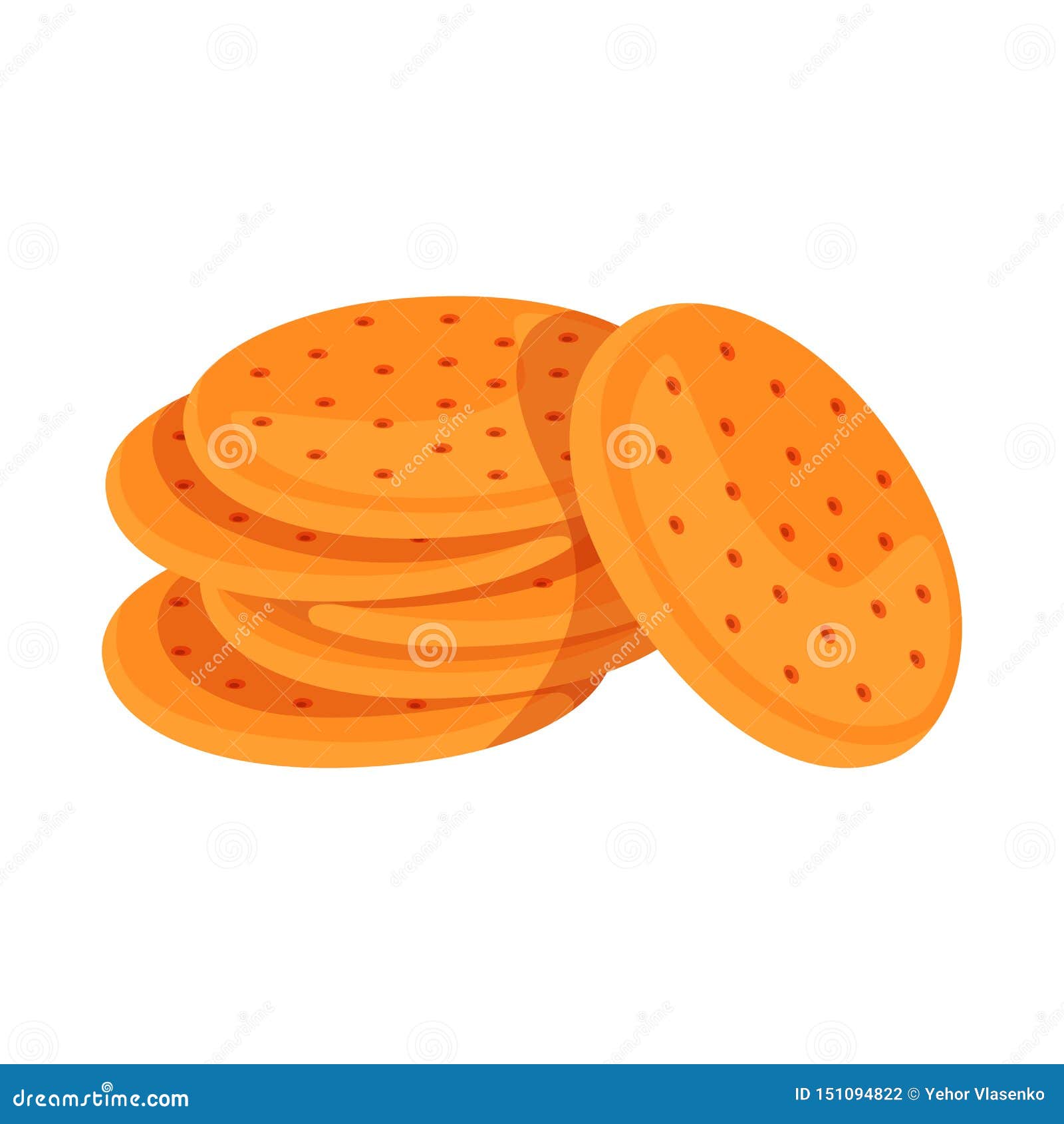 Vector Illustration of Biscuit and Cracker Symbol. Set of Biscuit and ...