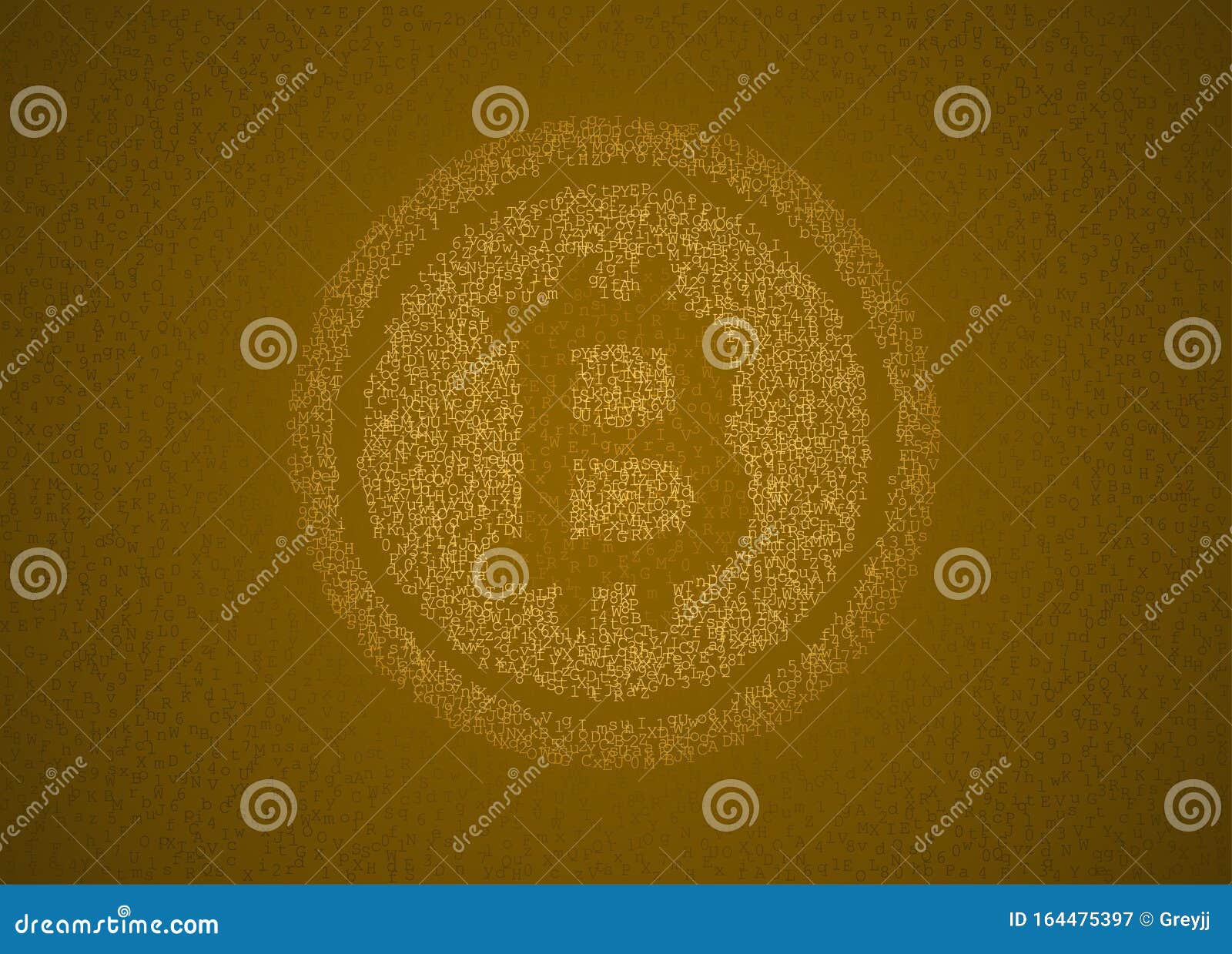 Illustration of Bitcoin Symbol Consisting of Digits and Letters Stock ...