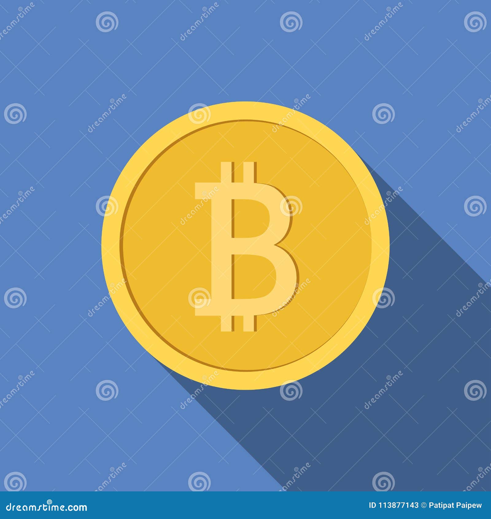 Vector Illustration of Bitcoin Symbol in Flat Icon Stock Illustration ...
