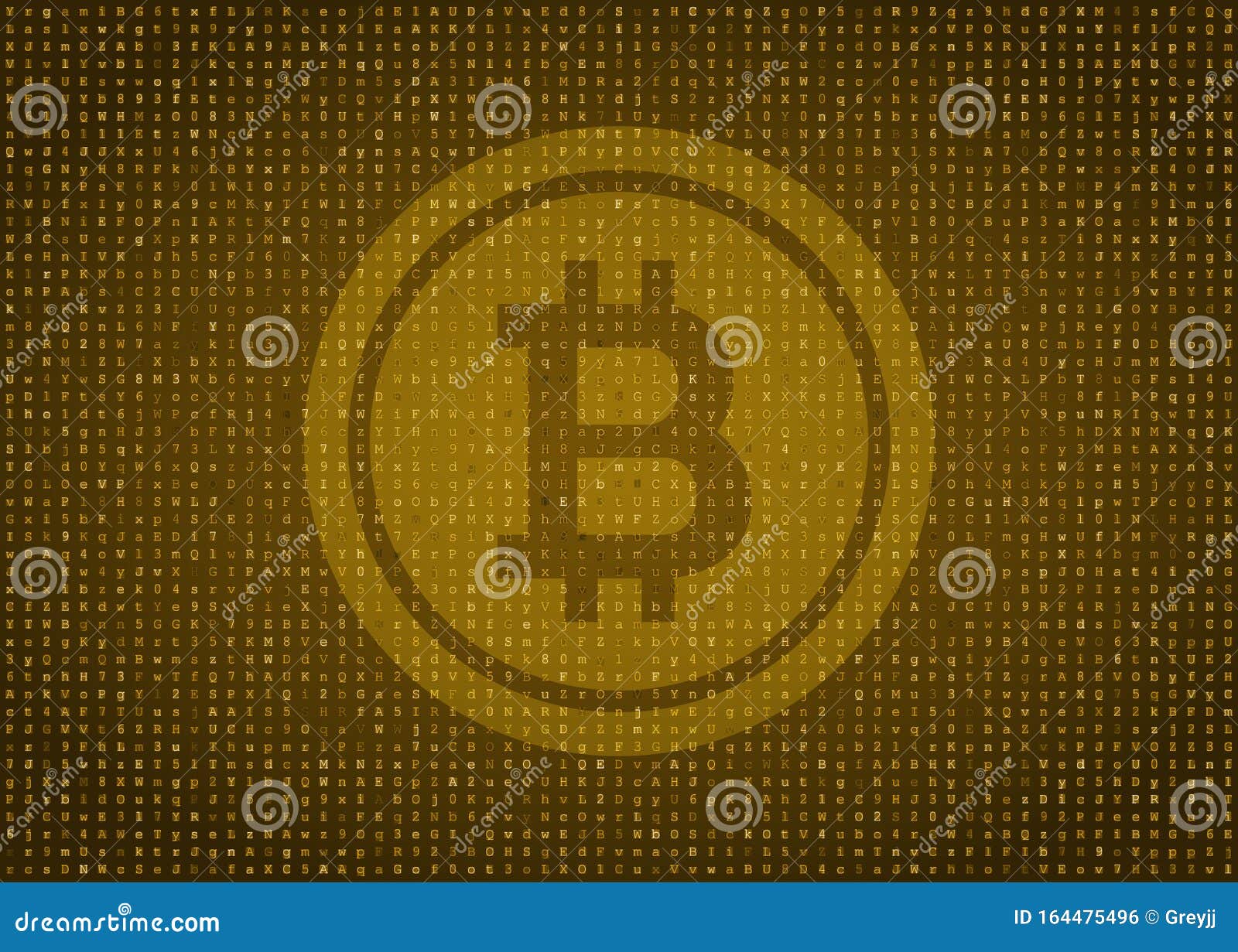 Illustration of Bitcoin Symbol Over Matrix Background Stock Photo ...