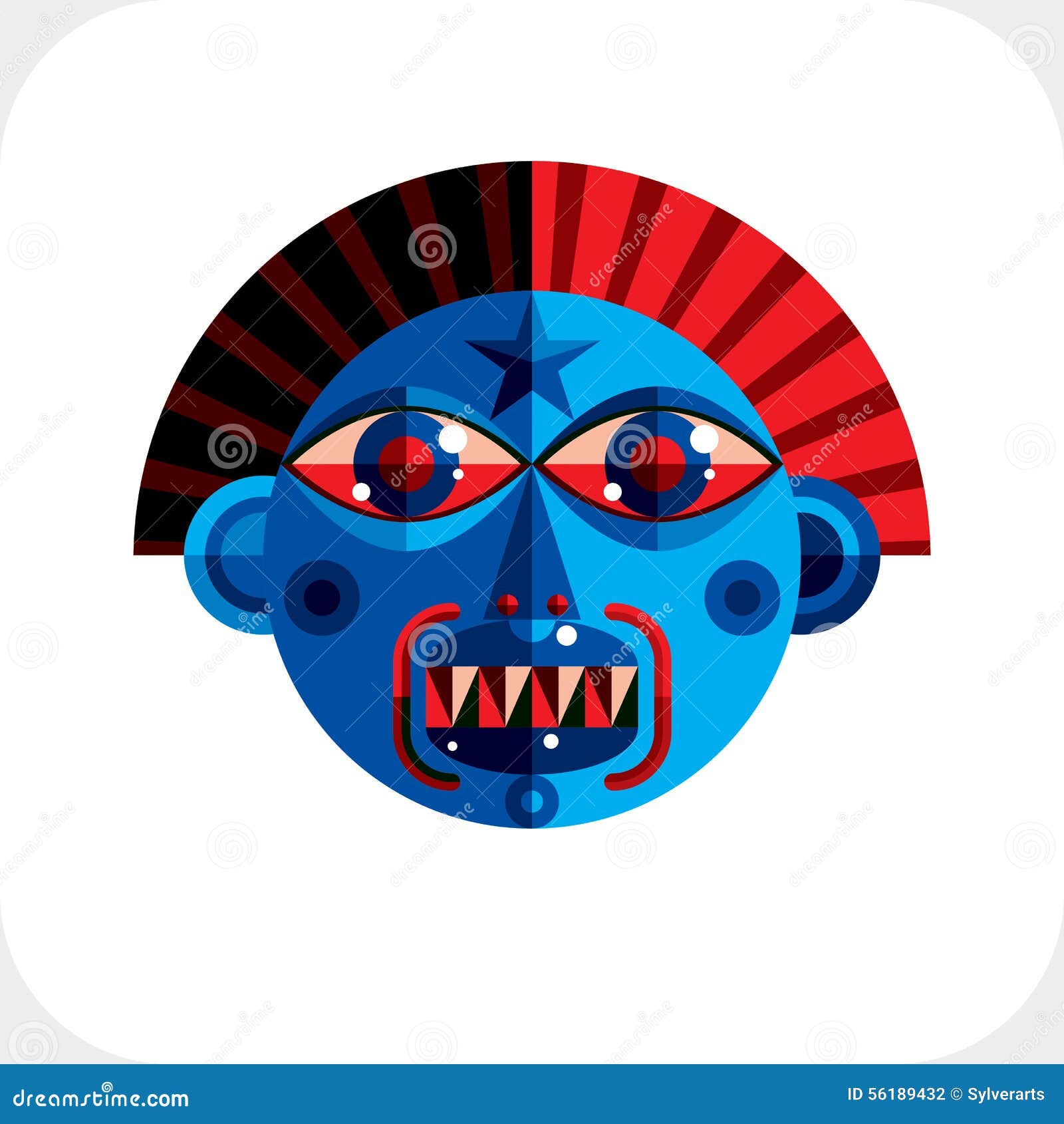 Vector Illustration of Bizarre Modernistic Avatar, Cubism Theme Stock ...