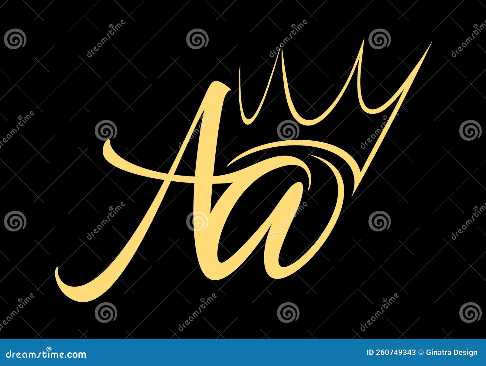Crown Monogram Logo Initial AA Stock Vector - Illustration of royal ...