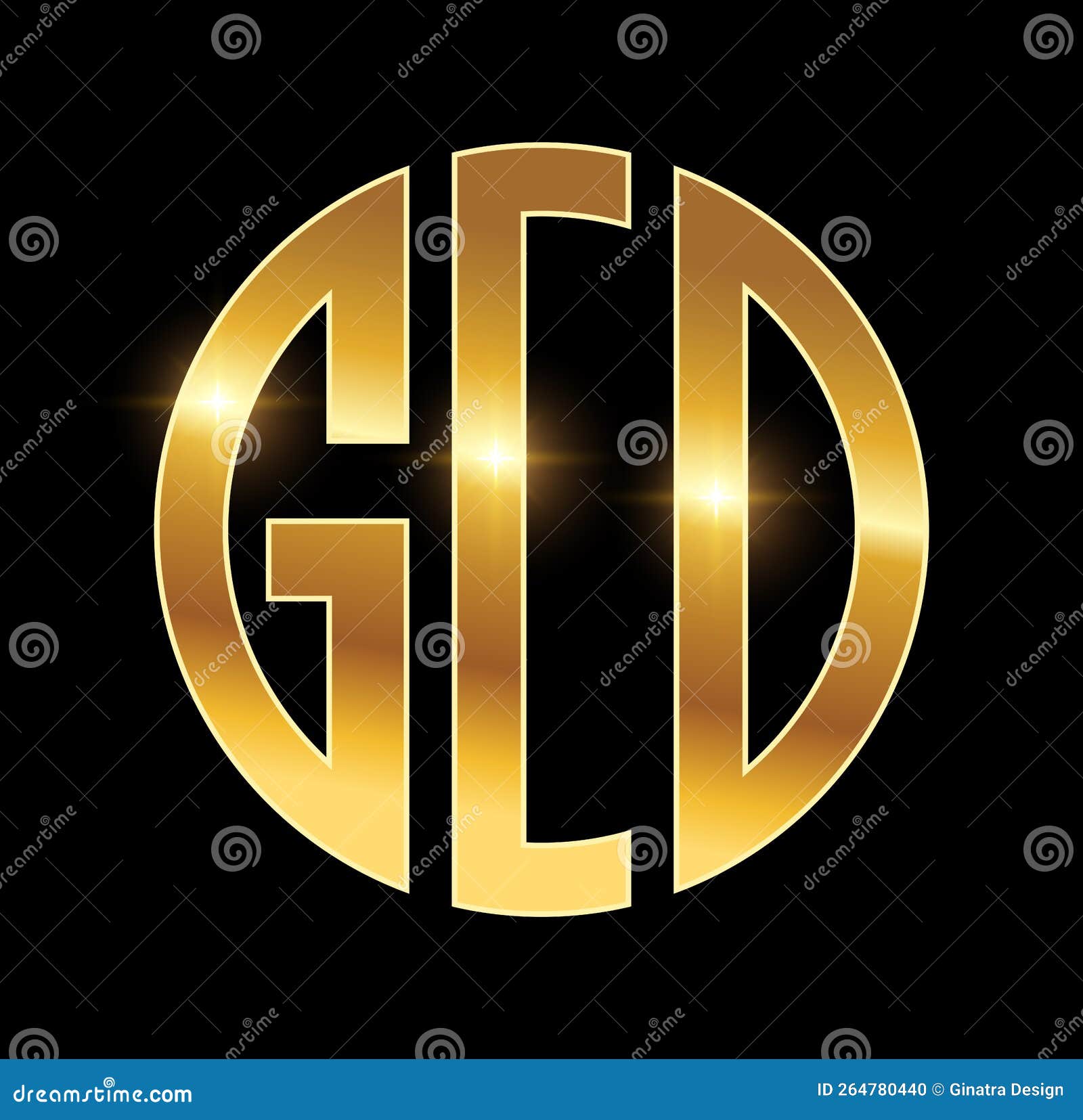 Golden Monogram Initial Letters GCD Stock Vector - Illustration of ...