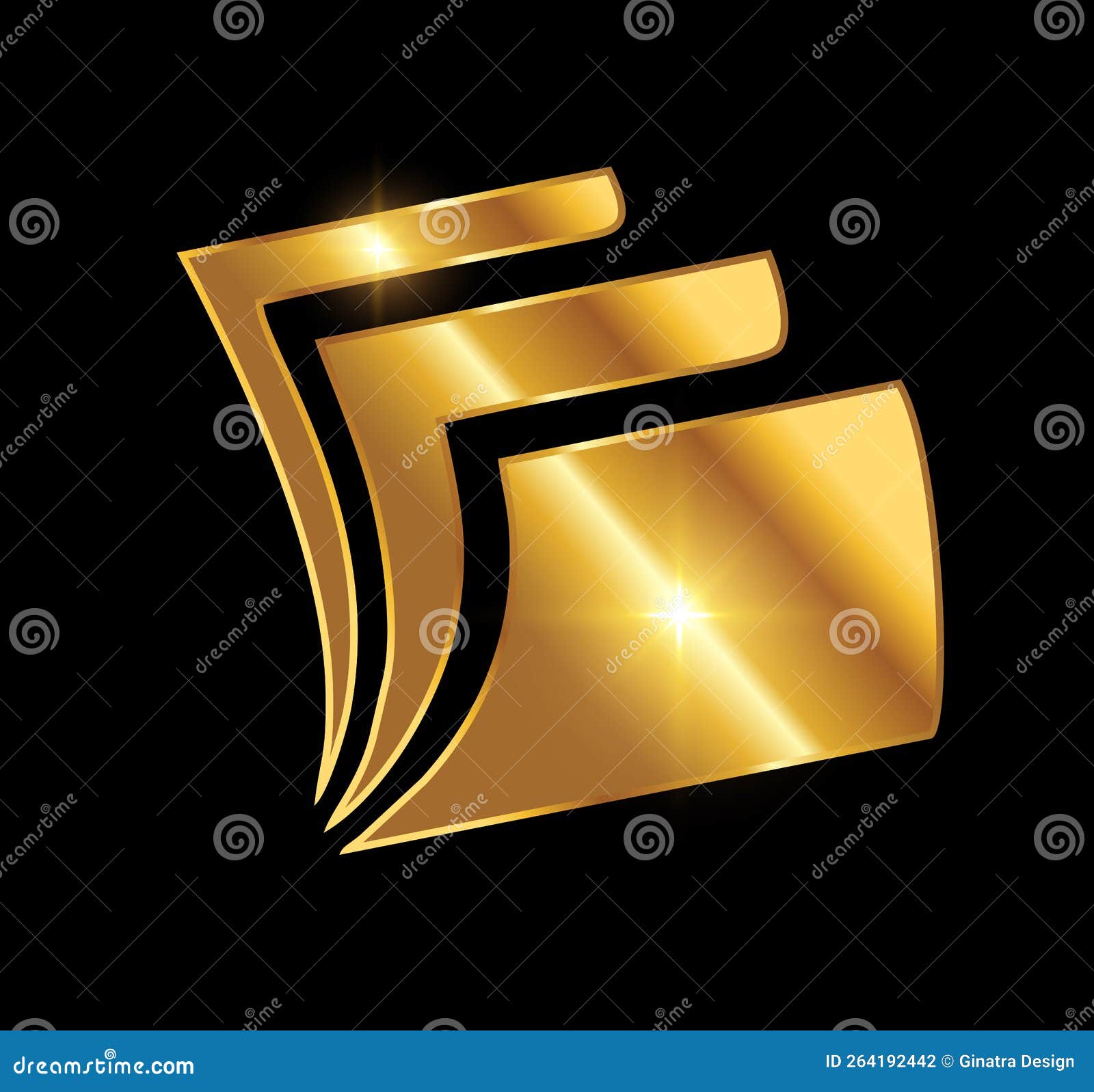 In Golden Folder With Red Hinged Lock Stock Photography | CartoonDealer ...