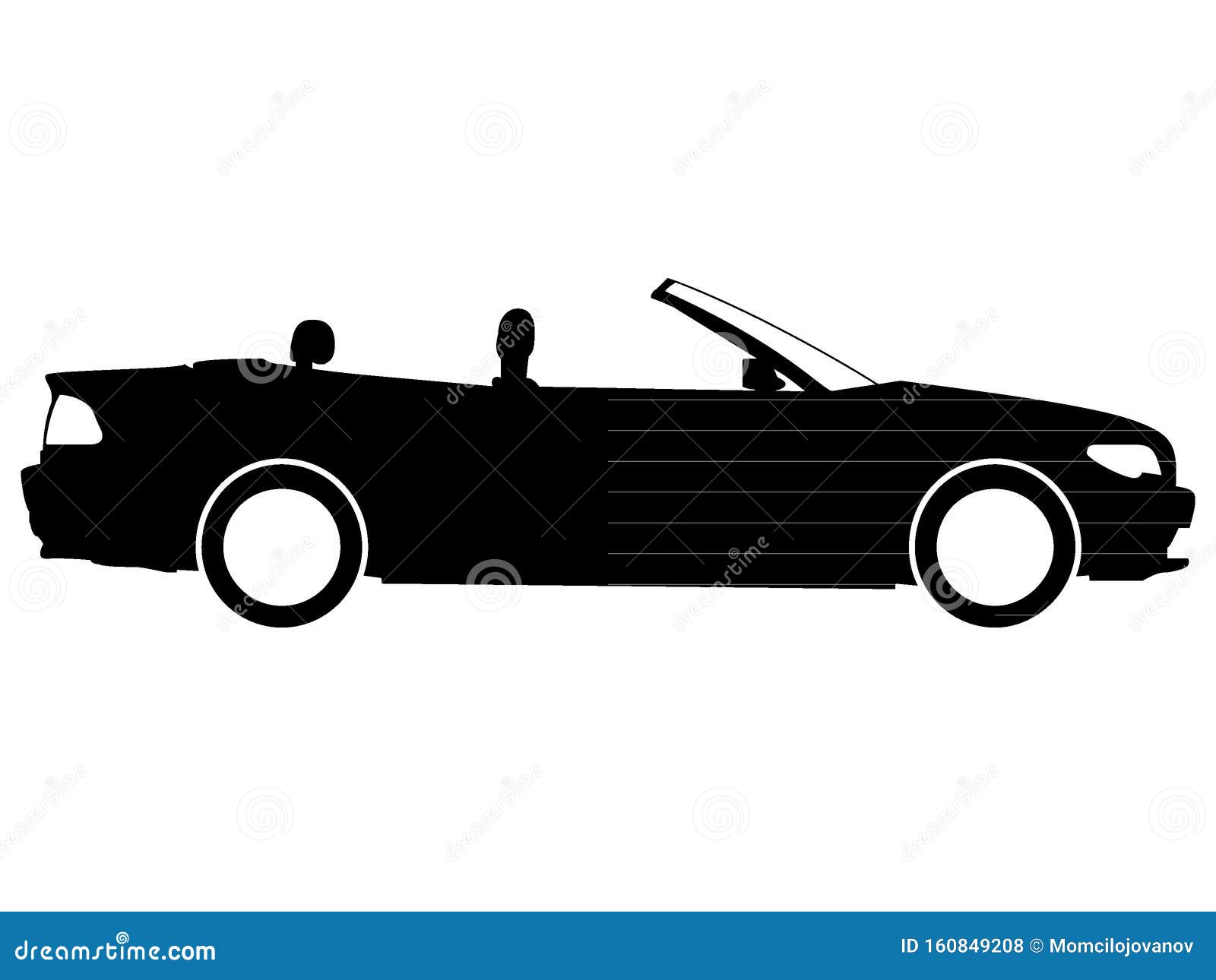 Black Cabriolet Drawing stock vector. Illustration of lorry - 160849208