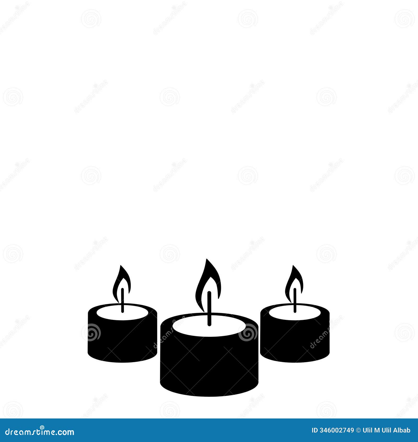 Vector Illustration of Black Candle with Burning Candle. All Saints Day ...