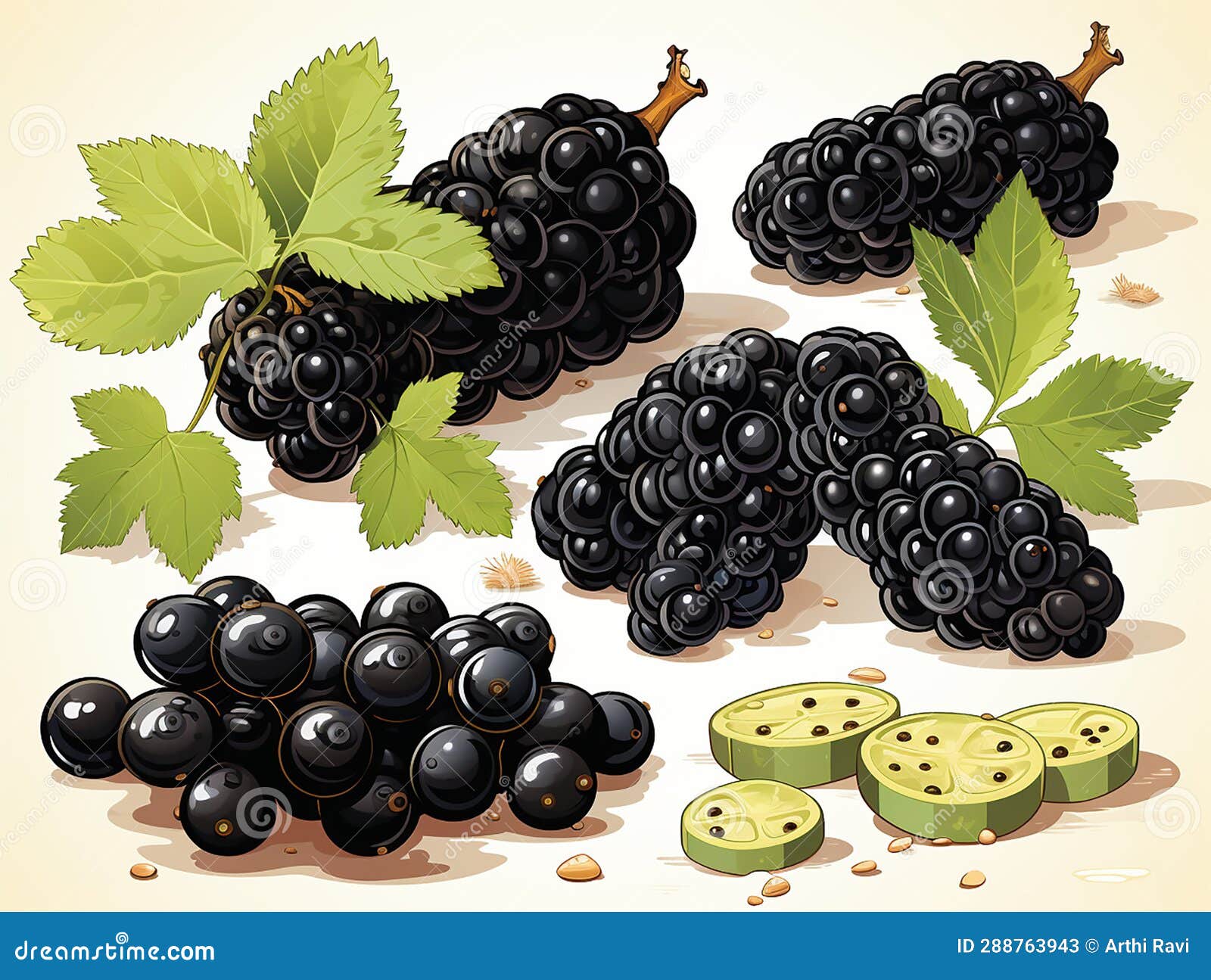 Vector Illustration of Black Currant Stock Illustration - Illustration ...