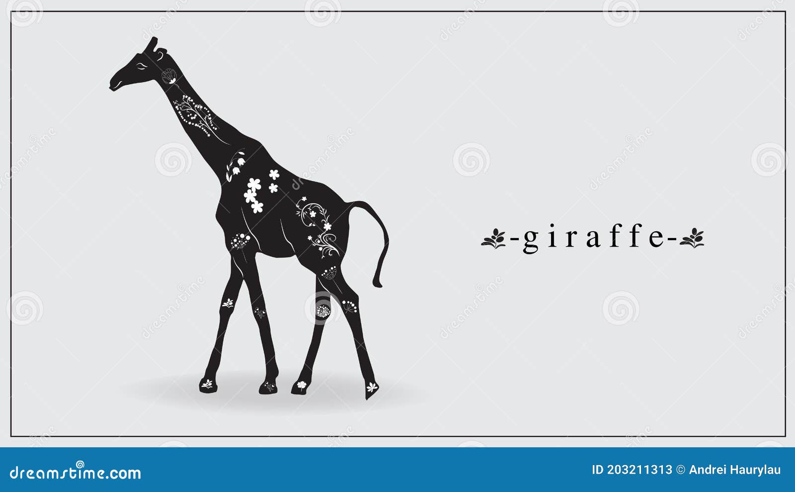 Black Giraffe Illustration On White Background. EPS Vector Format ...