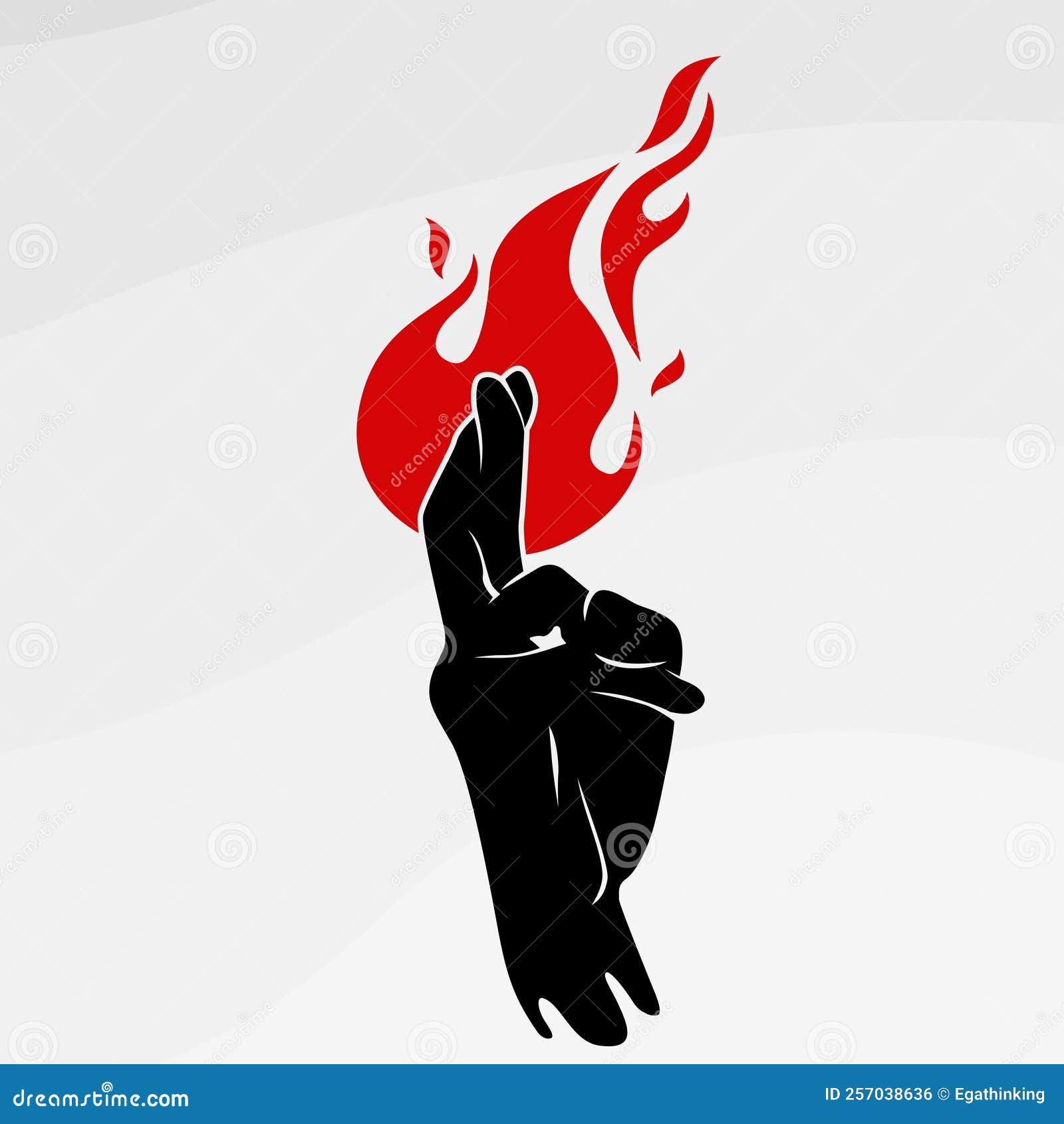 Vector Illustration of Hand Spitting Out Fire Stock Illustration ...
