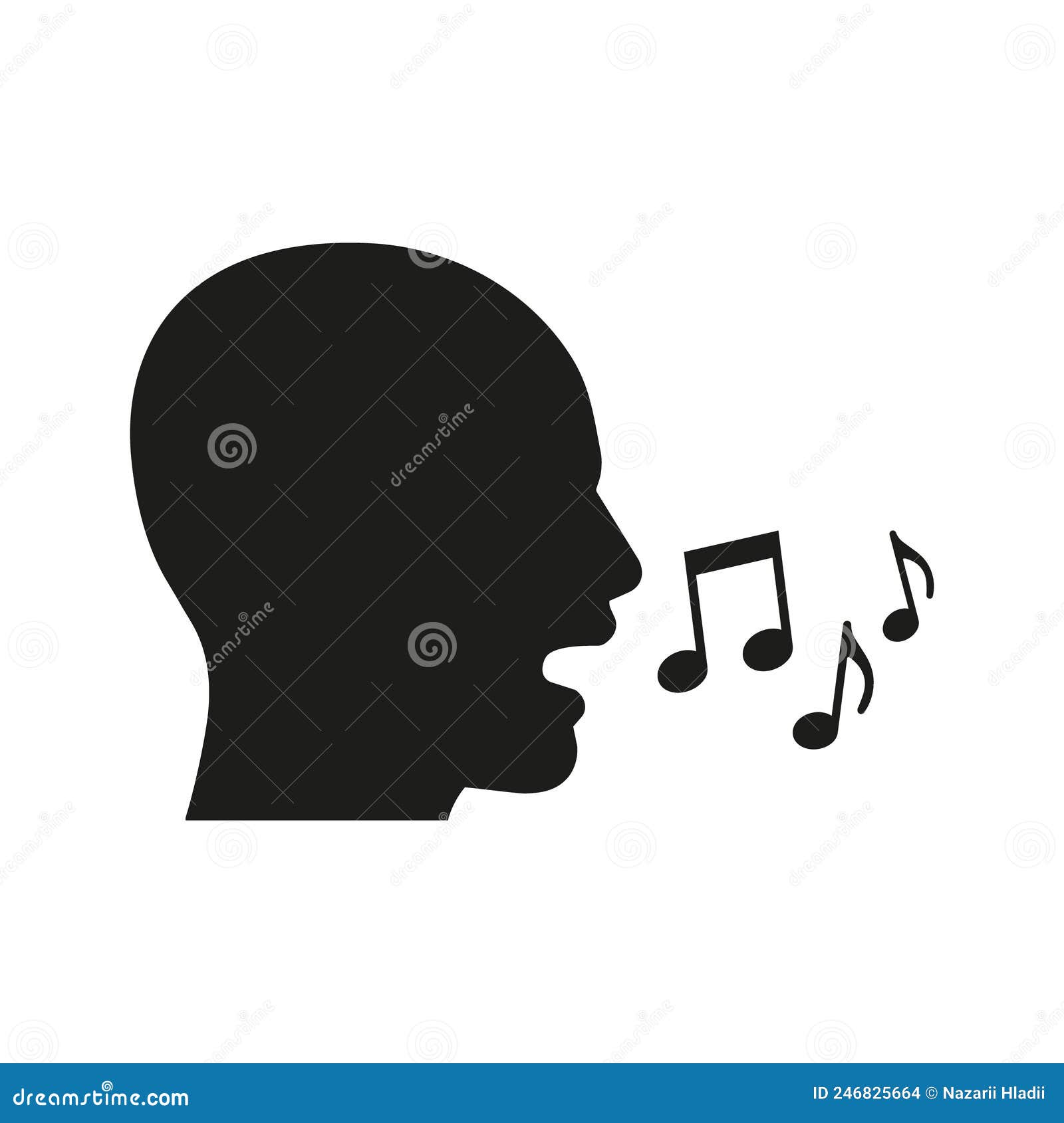 Man Silhouette Singing Song Recital Concert Vector | CartoonDealer.com ...