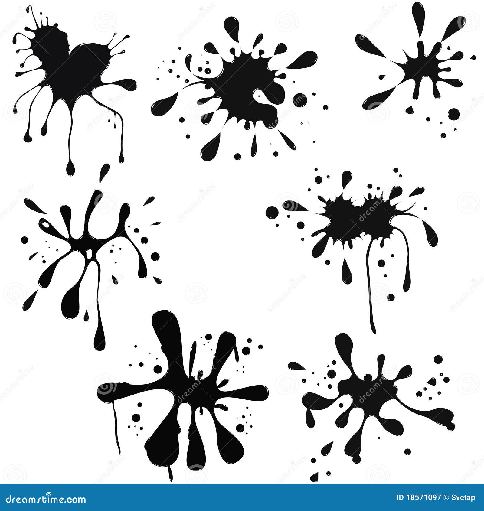 Vector Illustration of Black Ink Blot Stock Vector - Illustration of ...