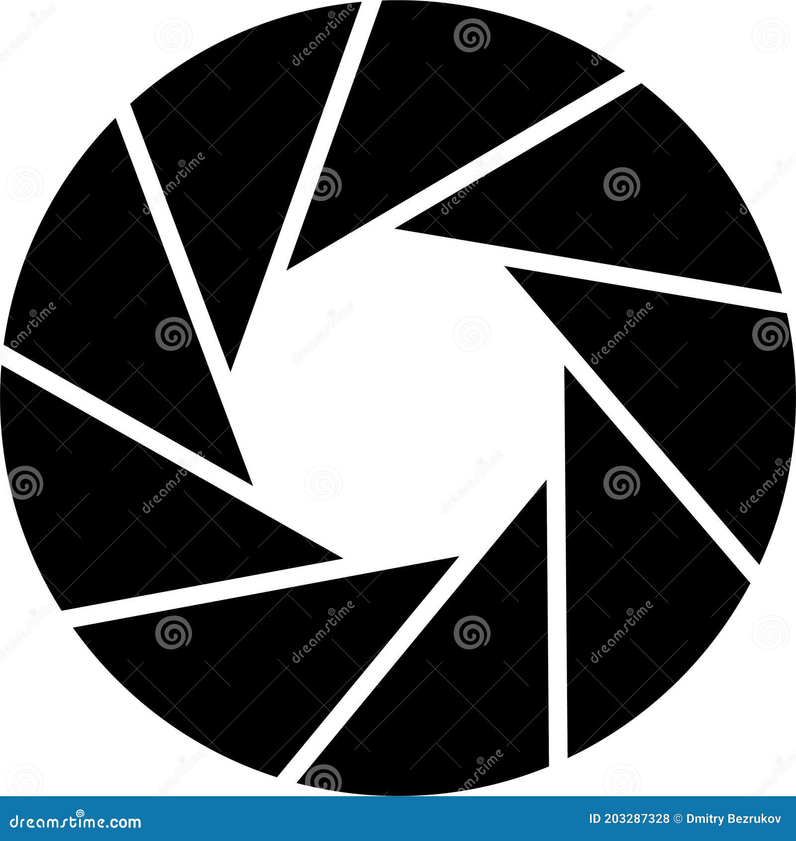 Vector Illustration of Black Isolated Camera Lens Aperture Aperture ...