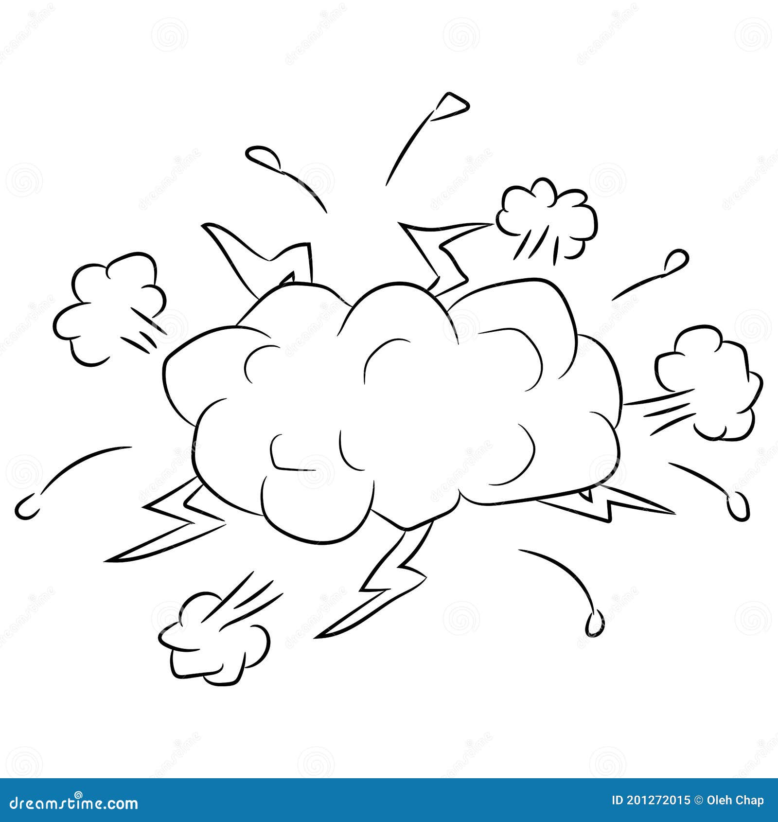 Vector Illustration of Black Isolated Explosion, Doodle on White ...