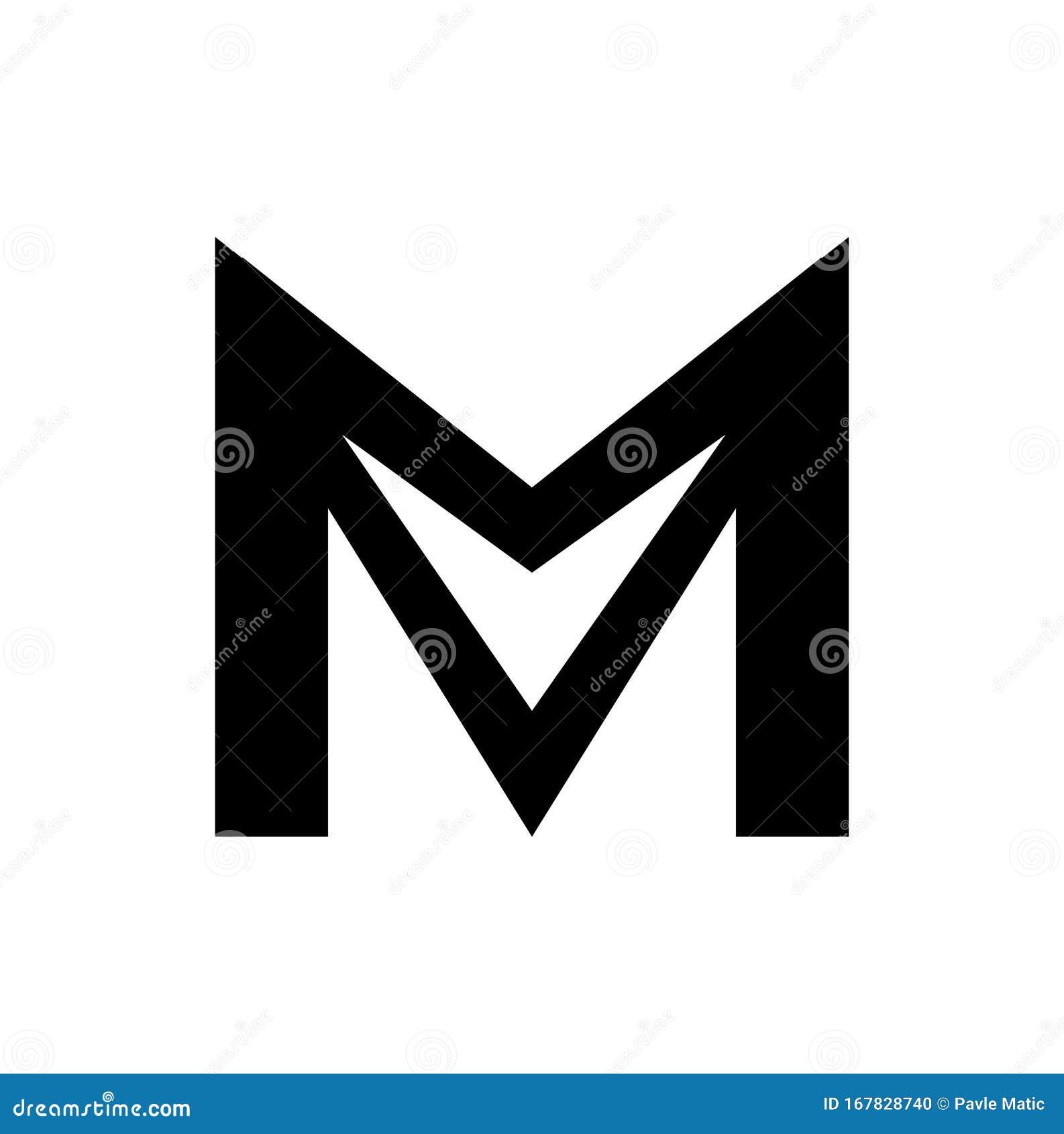 M Icon Logo Isolated on a White Background Stock Vector - Illustration ...