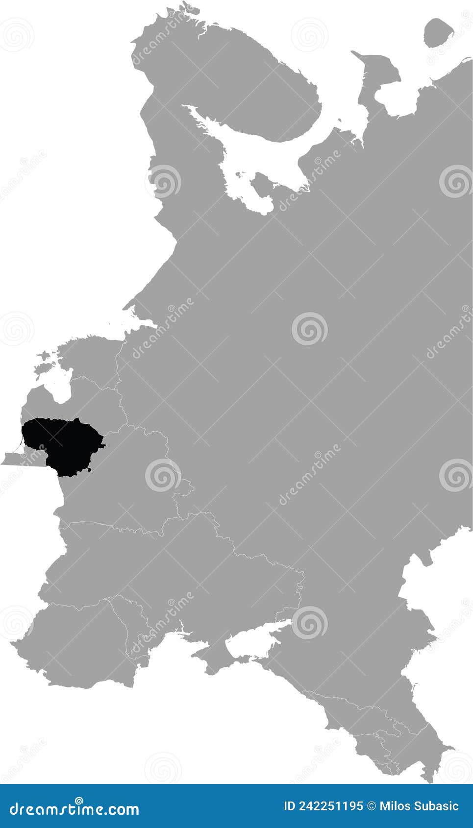 Black Map of Lithuania stock vector. Illustration of abstract - 242251195