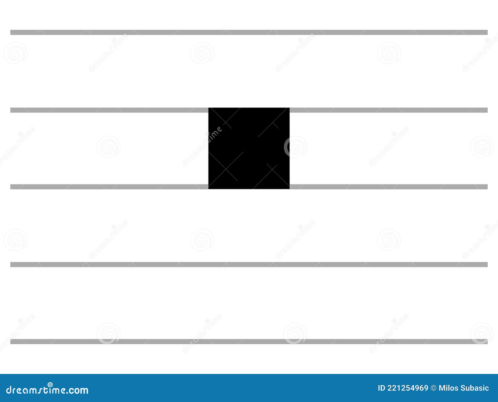 Black Music Symbol of Double Whole Note Rest on Ledger Lines Stock ...