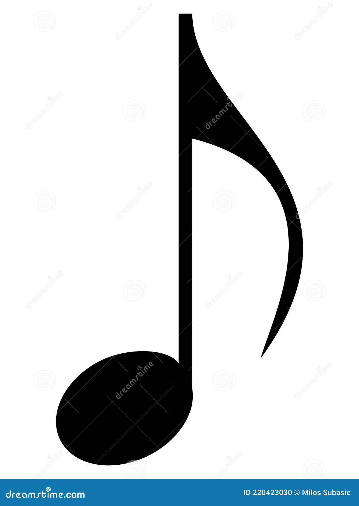 Black Music Symbol of Eight Note Stock Vector - Illustration of control ...