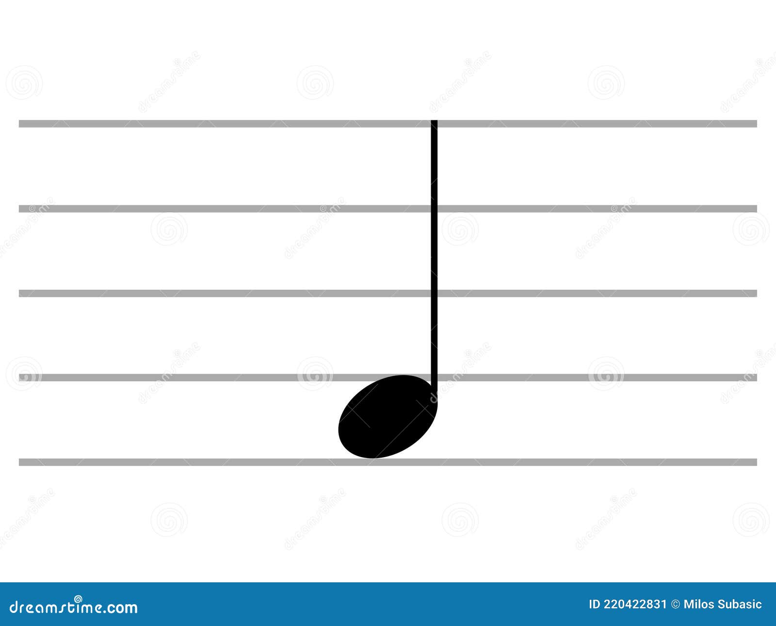 Black Music Symbol of Quarter Note on Ledger Lines Stock Vector ...