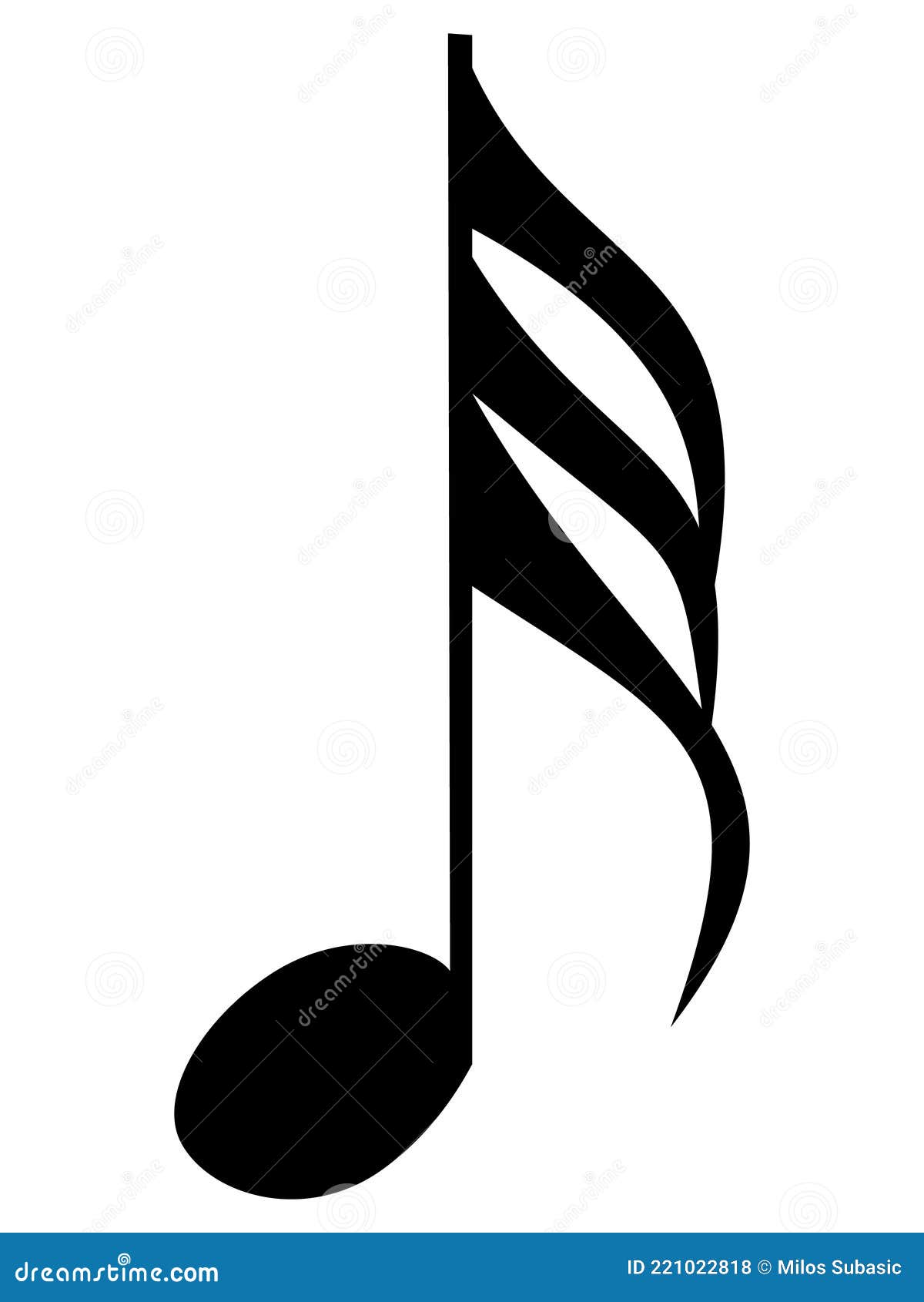 Thirty Second Note Vector Icon On White Background. Flat Vector Thirty ...