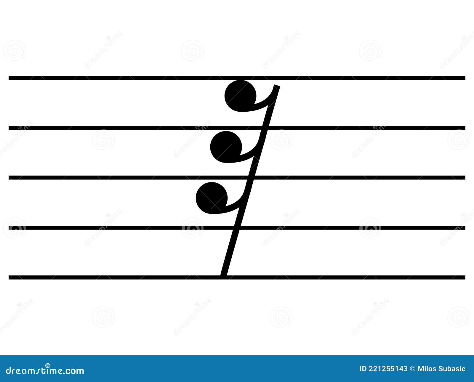 Black Music Symbol of Thirty-second Note Rest on Staff Lines Stock ...