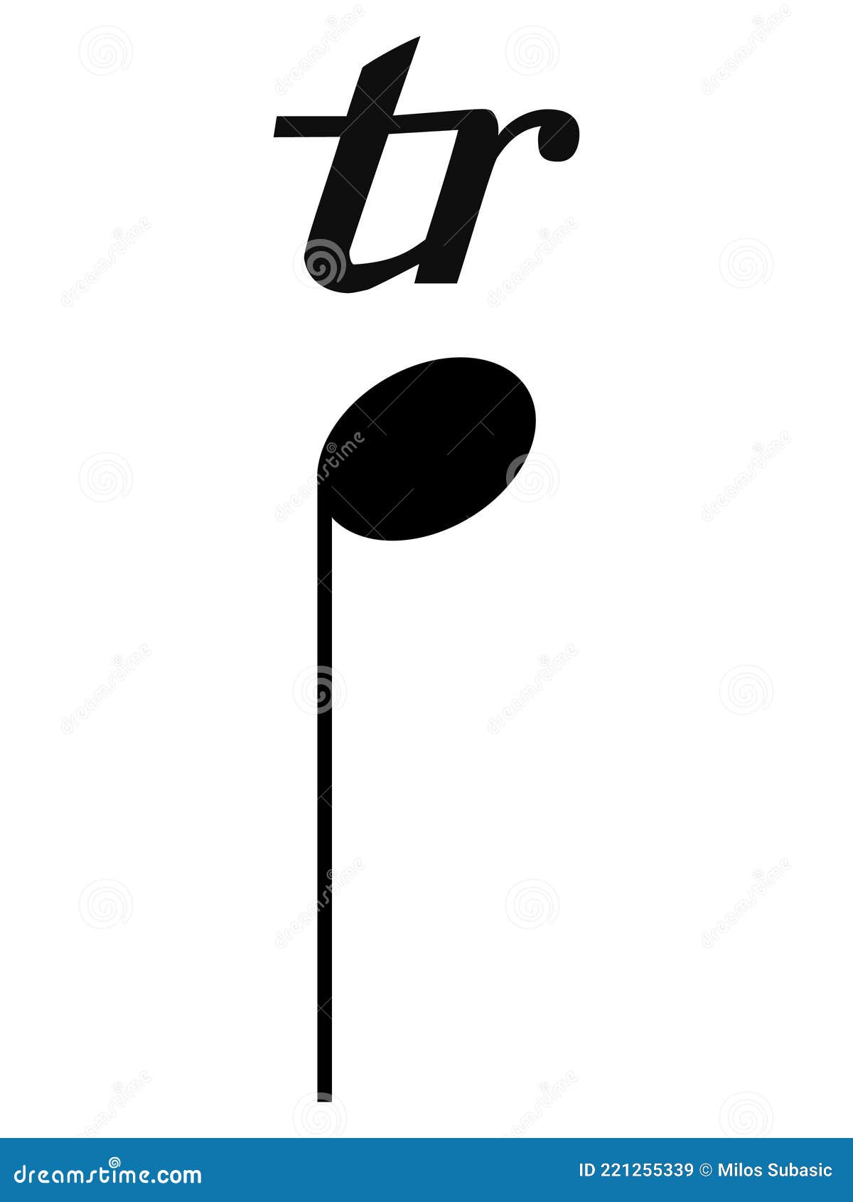 Black Music Symbol of Trill Stock Vector - Illustration of mark, button ...