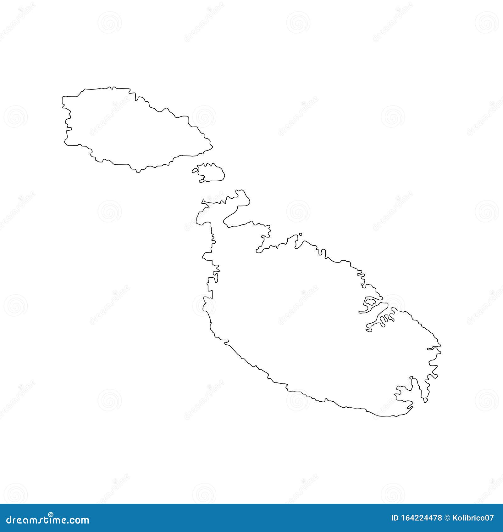 Vector Illustration Of Black Outline Malta Map. | CartoonDealer.com ...
