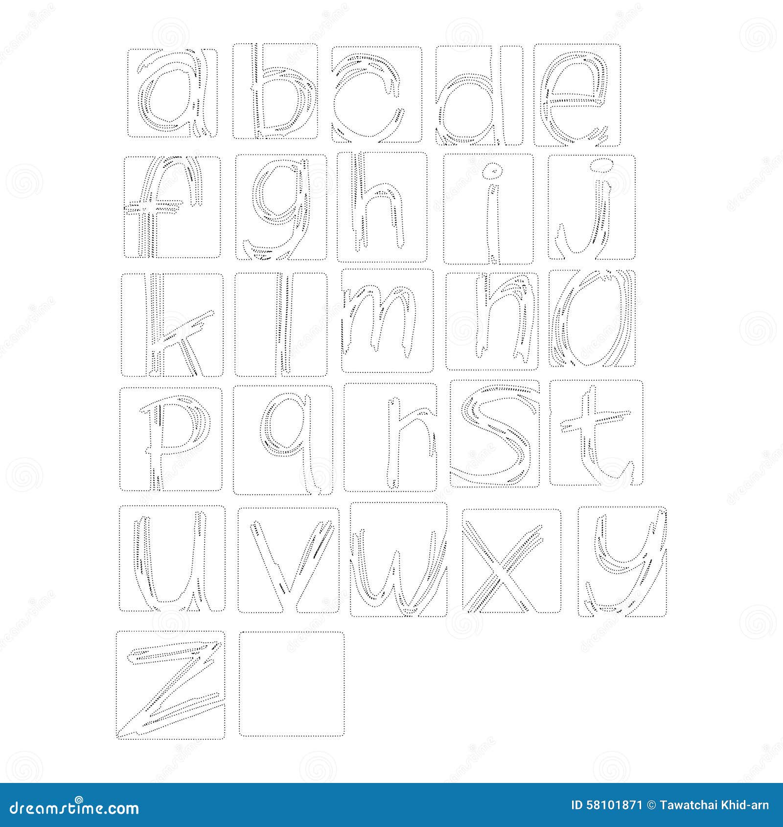 Vector Illustration Black Polka Dot Spotted Alphabet Lowercase L ...