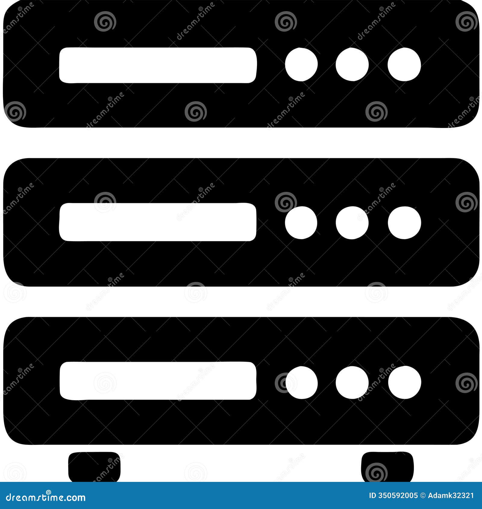 Vector Illustration Black Server Racks Network Data Storage Symbol ...