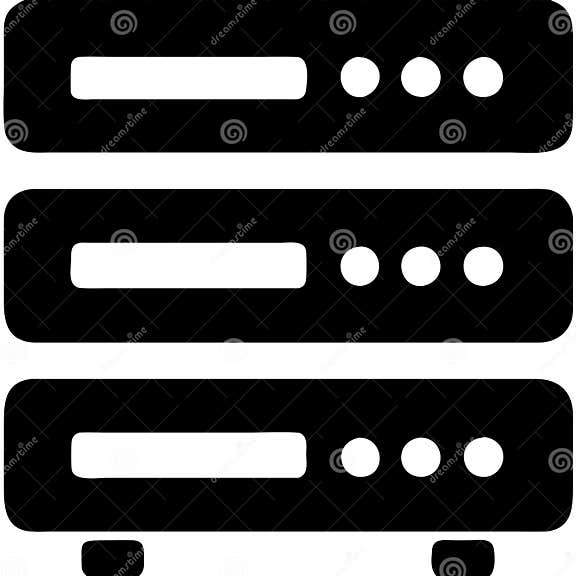 Vector Illustration Black Server Racks Network Data Storage Symbol ...