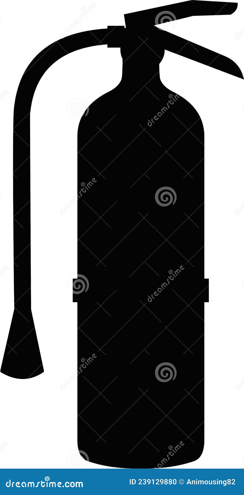 Vector Illustration Silhouette of a Fire Extinguisher Stock Vector ...