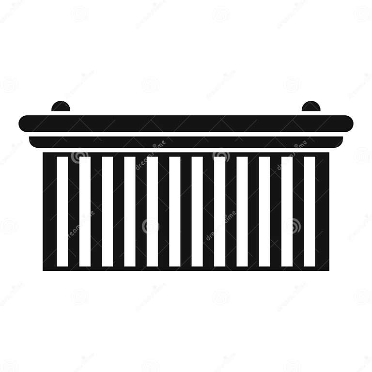 Simplified Black Icon of Ionic Column Stock Vector - Illustration of ...