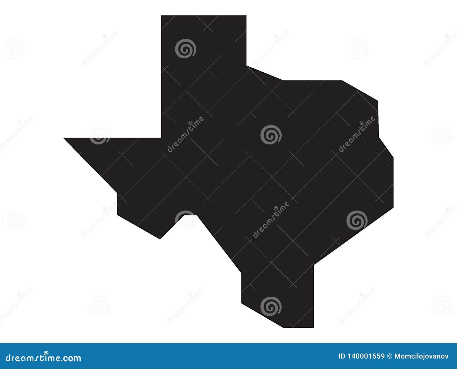 Simplified Map Of Texas Outline. Fill And Stroke Are State Colours ...