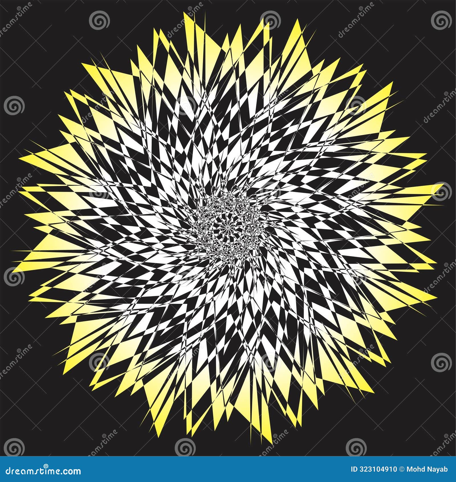 Vector Illustration of Black and White Complicated Pattern on a White ...