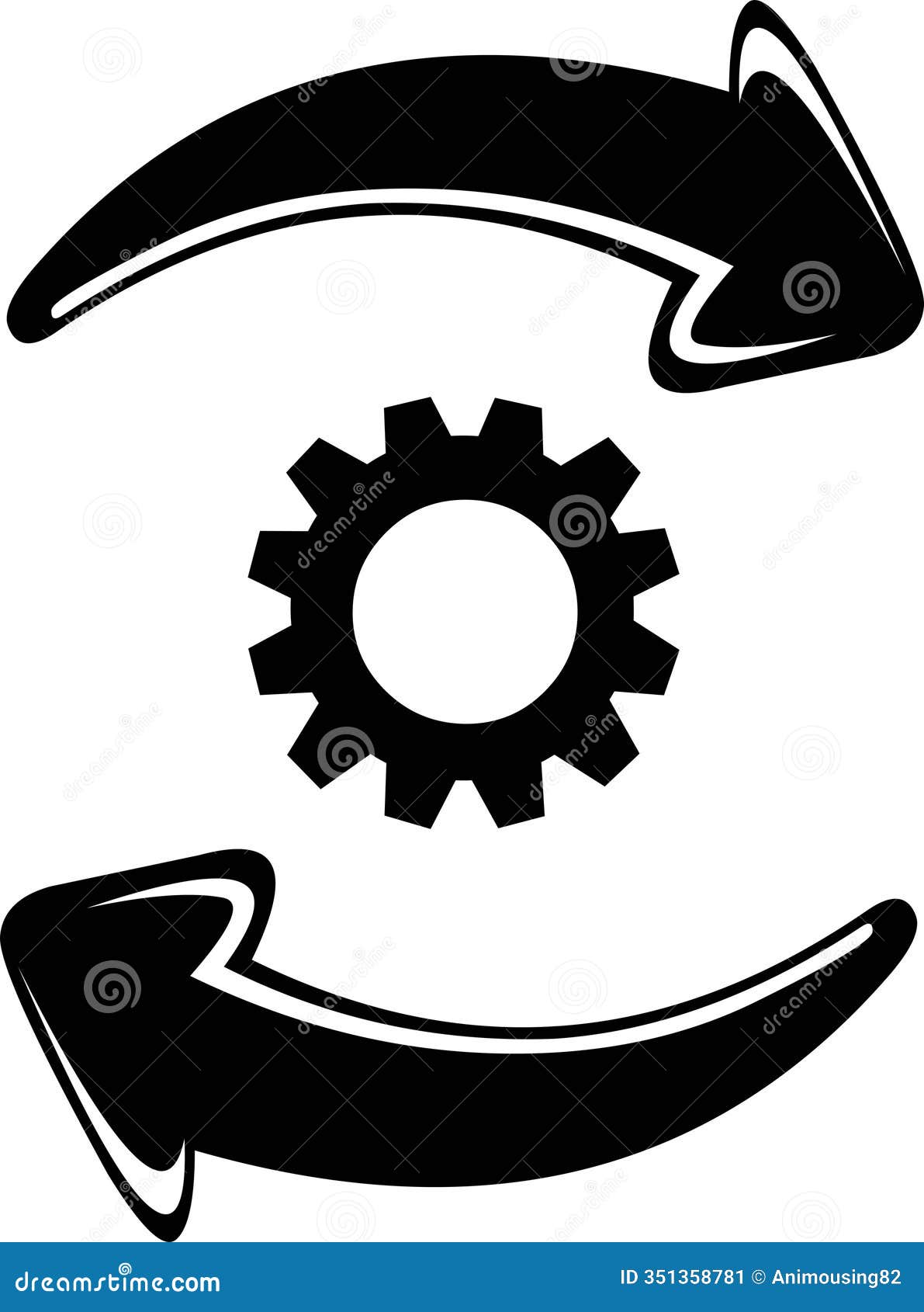 Vector Illustration Black and White Symbol Process Concept Stock ...