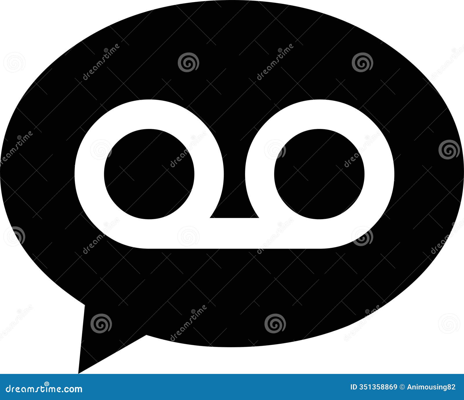 Vector Illustration Black and White Icon Dialogue Bubble Voice Mail ...