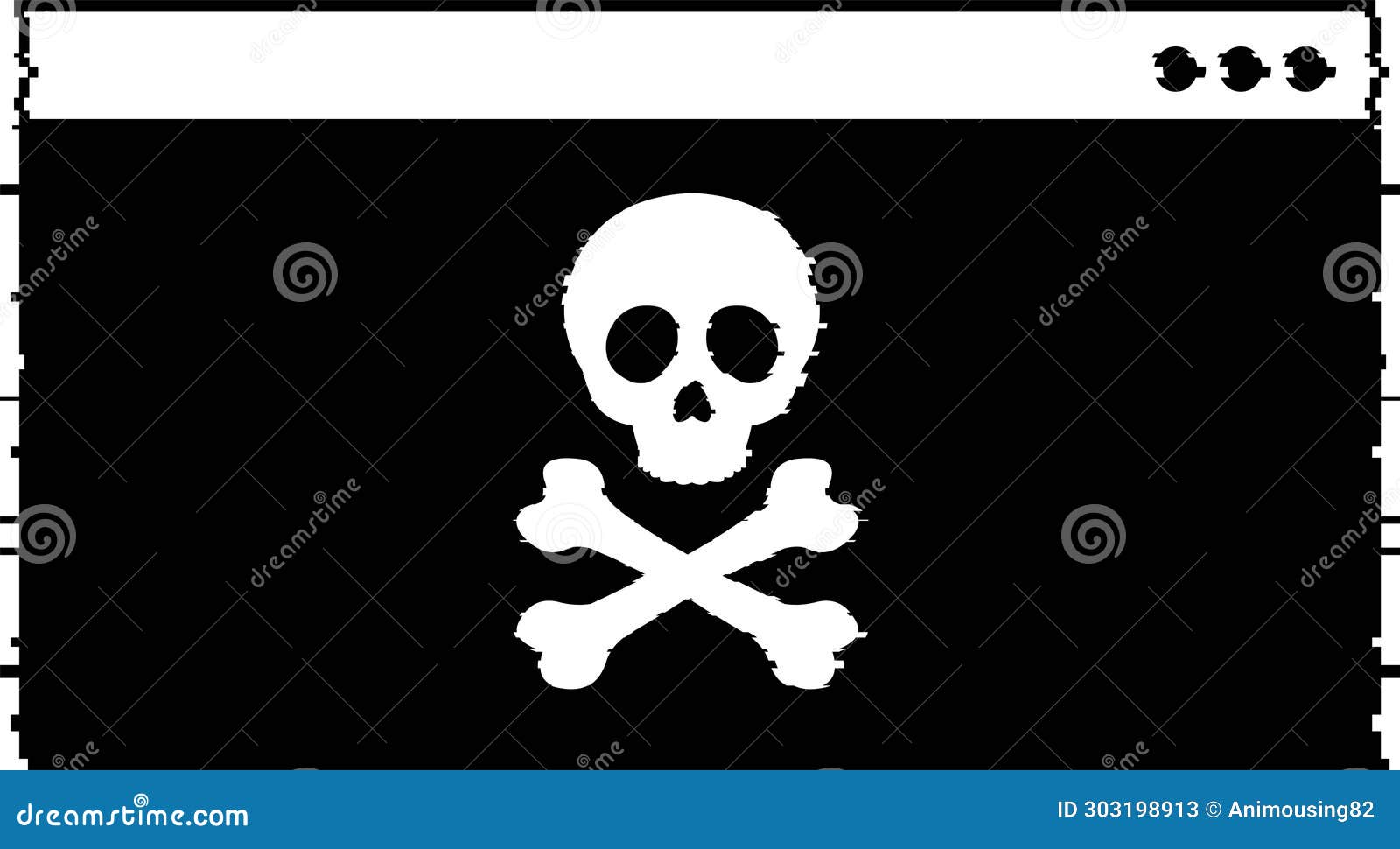Vector Illustration Black and White Icon Cmd Terminal Skull Crossbones ...