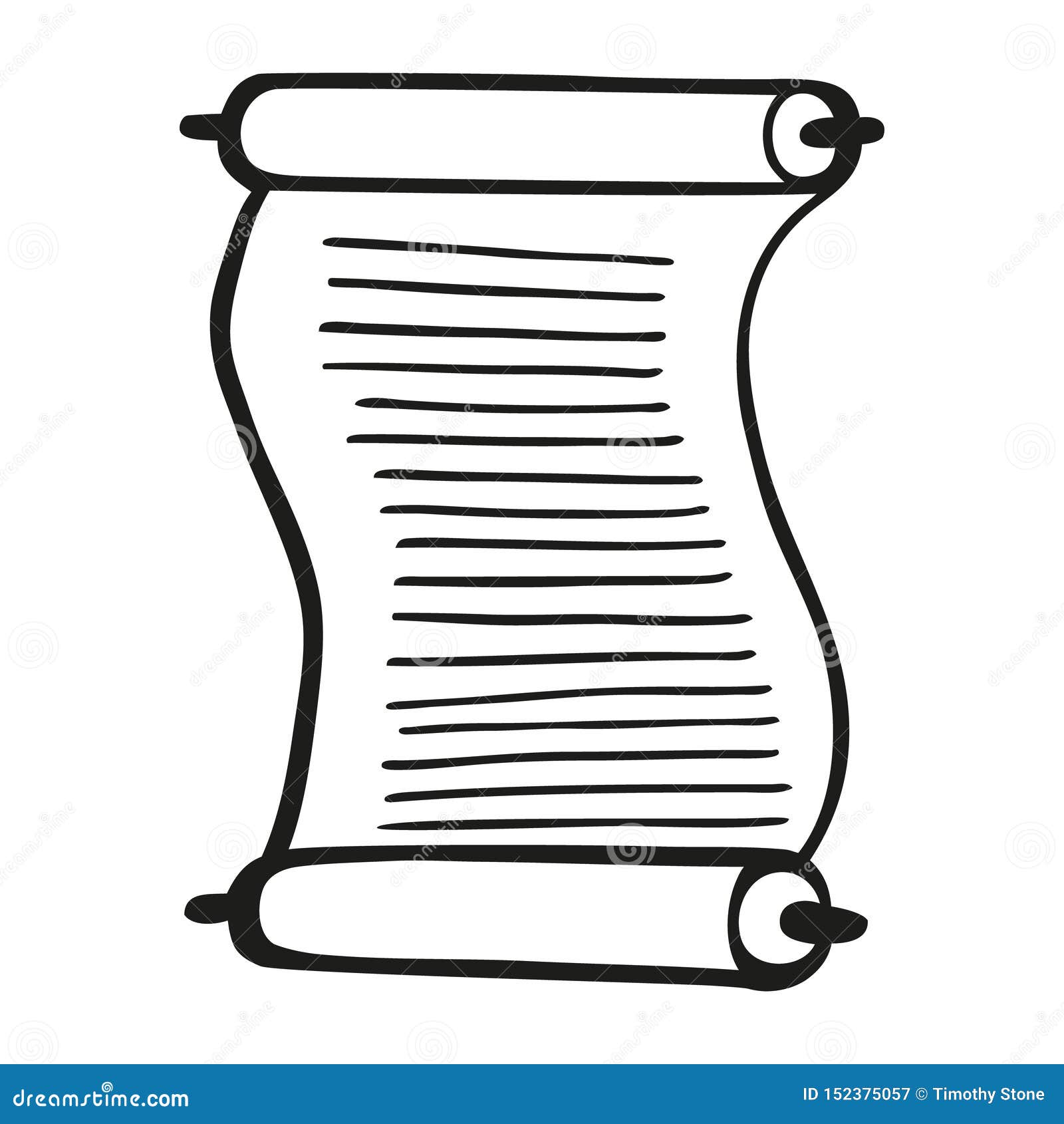 Vector Illustration of Black and White Paper Scroll Stock Vector ...