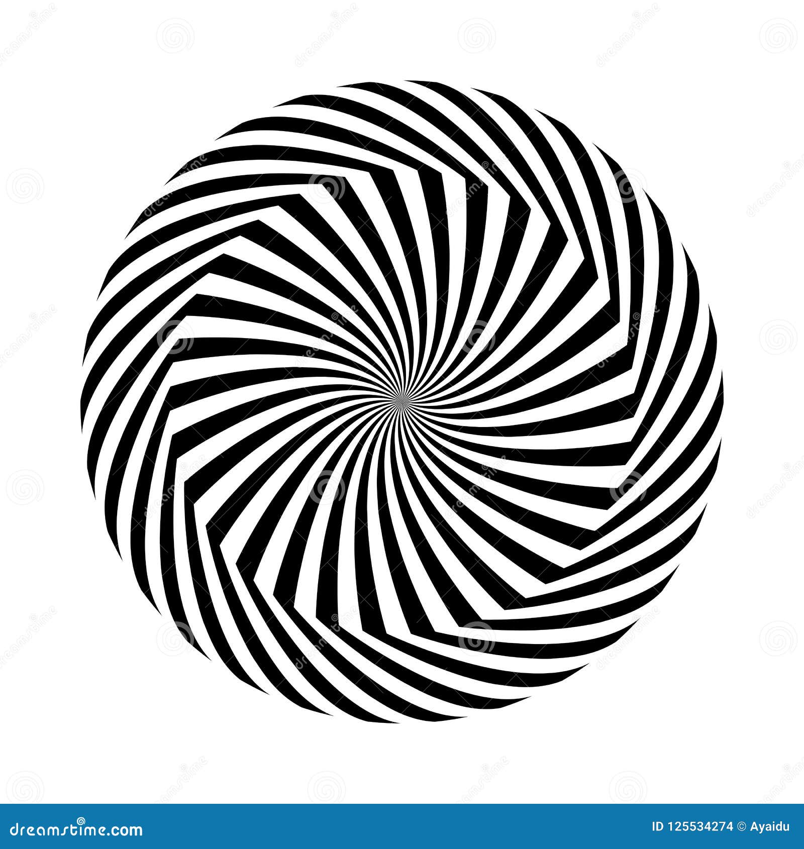 Vector Illustration. Black and White Round Abstract Geometric Pattern ...