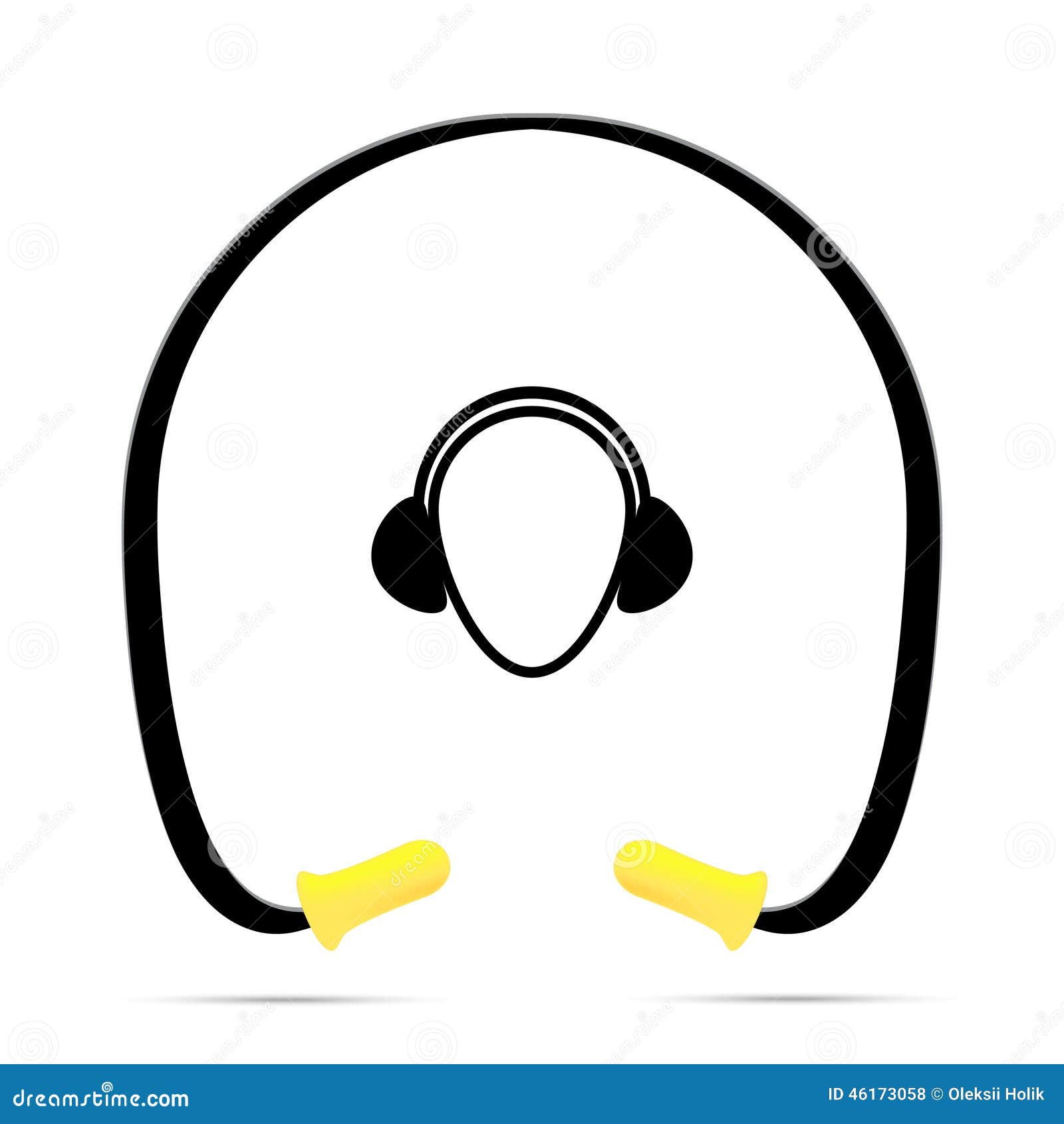 Vector Illustration of Black and Yellow Safety Ear Plugs Stock ...
