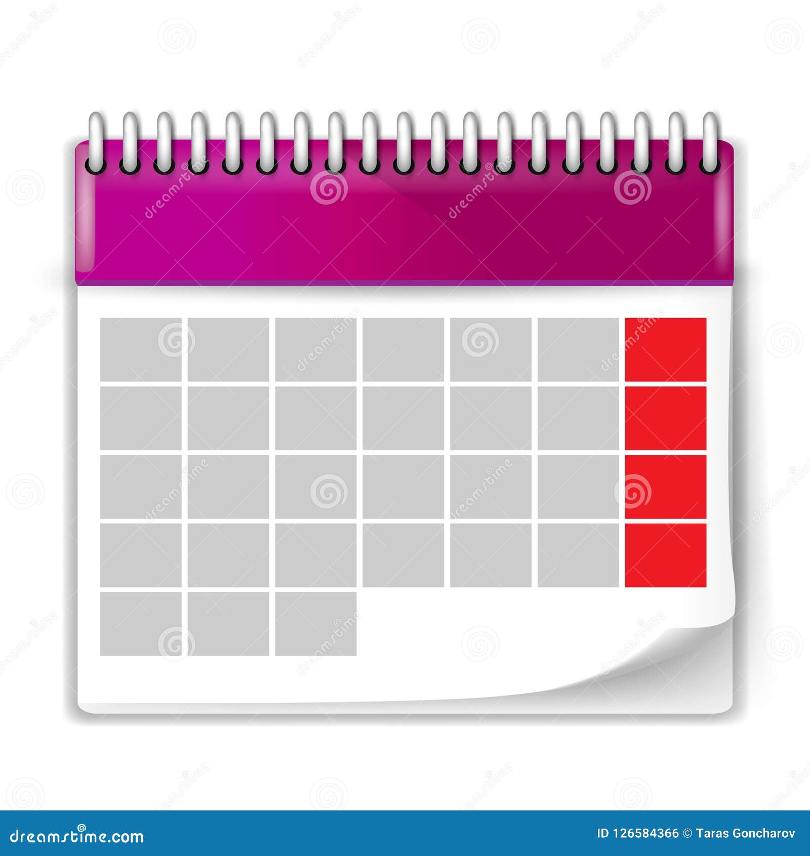 Vector Illustration of Blank Calendar Stock Vector - Illustration of ...