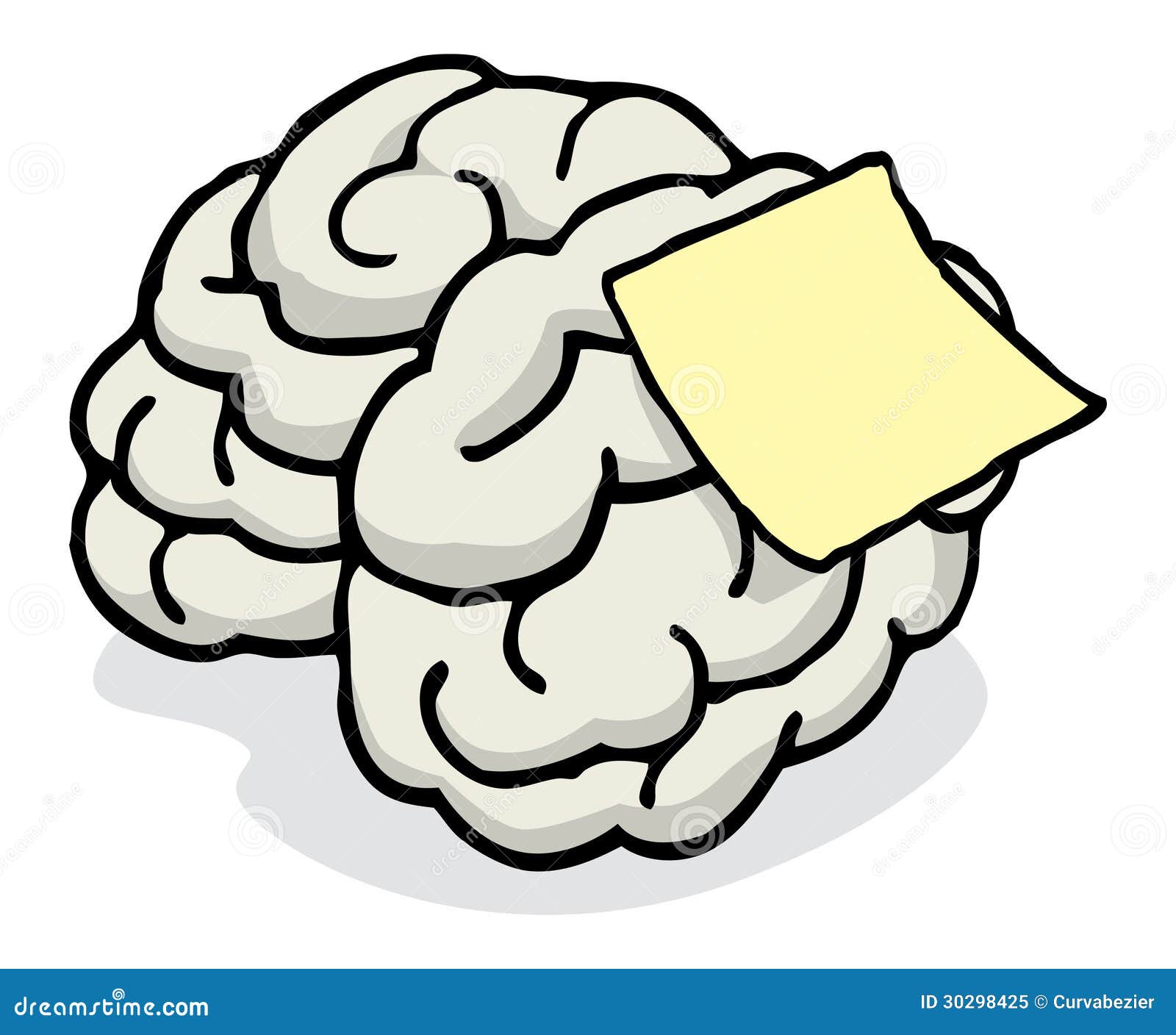 Blank Note Posted on Brain Reminder Stock Vector - Illustration of ...