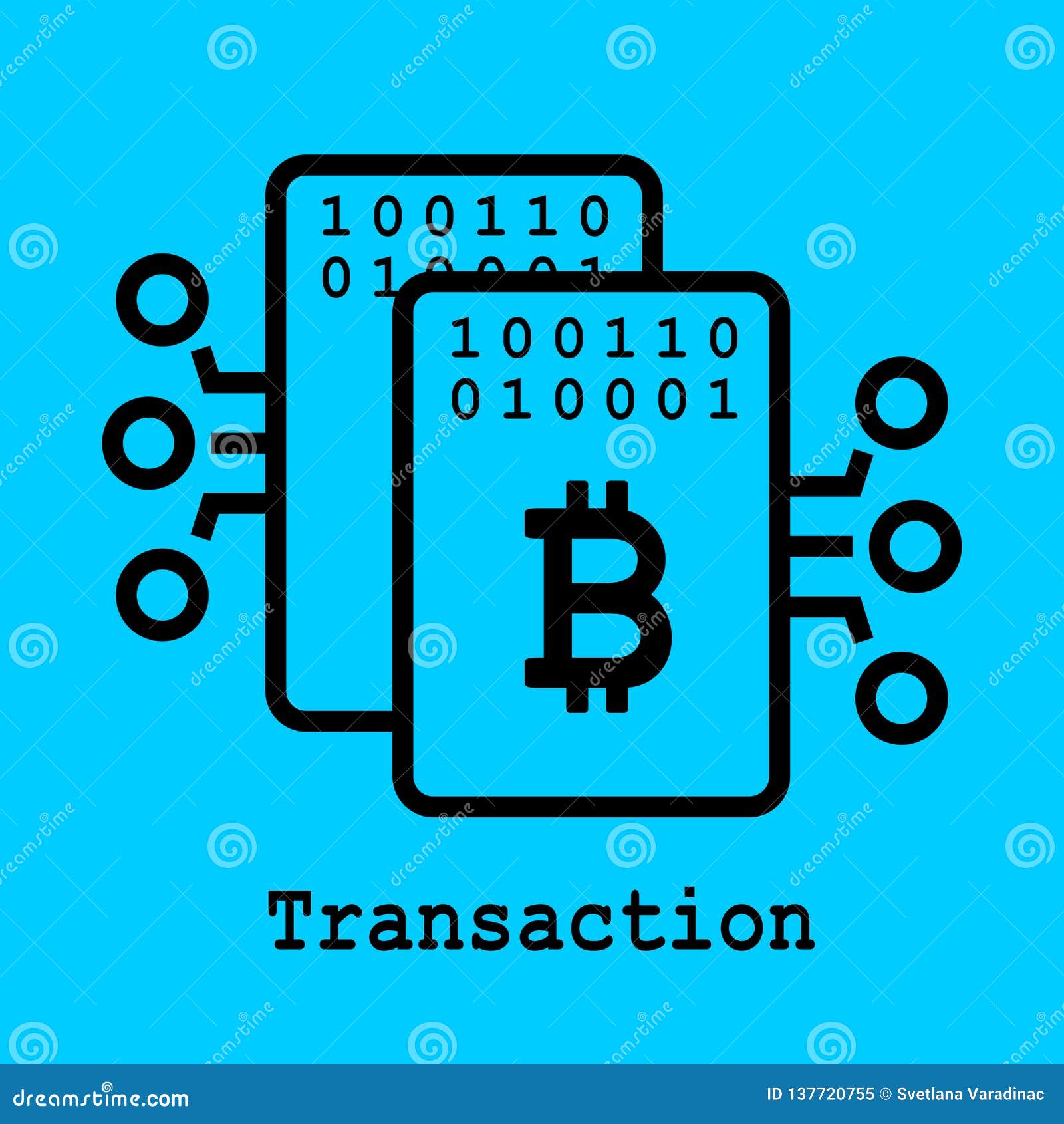 Block Chain Transaction Flat Icon. Stock Vector - Illustration of ...